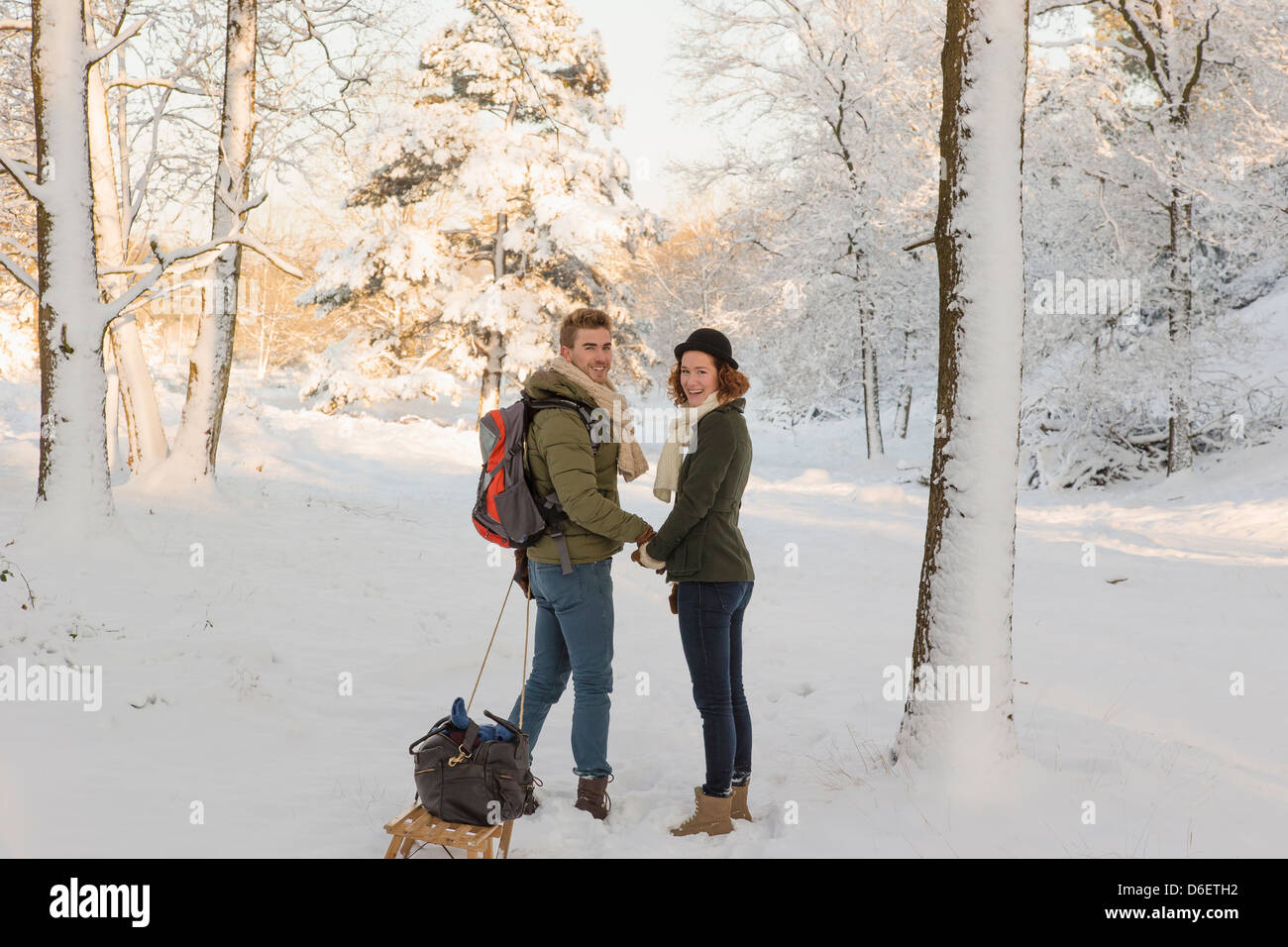 Man pulling sled hi-res stock photography and images - Alamy
