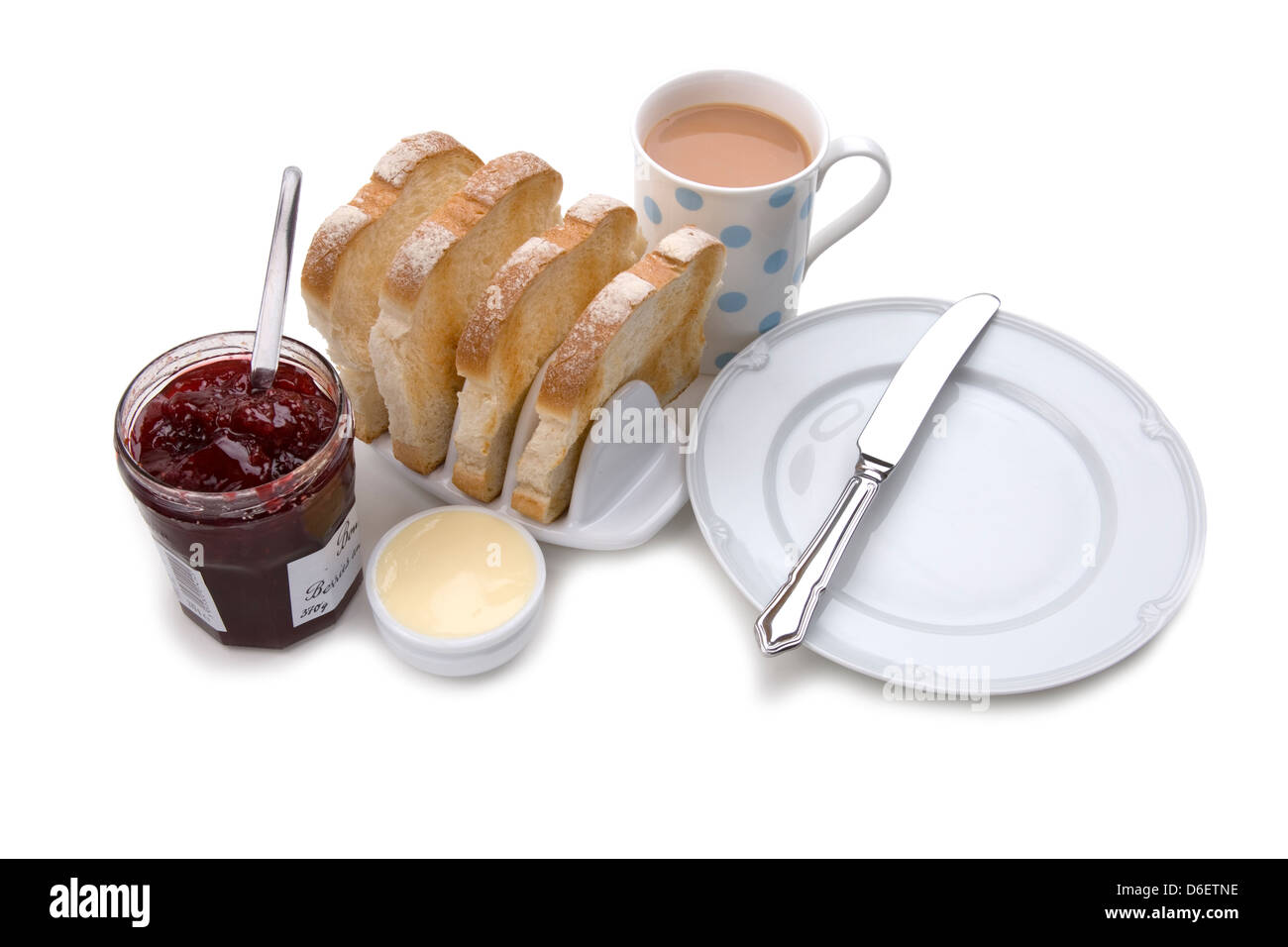 Toast- Tea- Jam- breakfast Stock Photo - Alamy