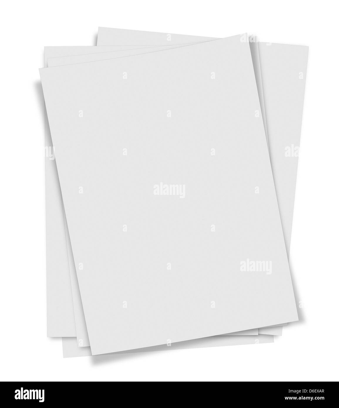 collection of various blank white paper on white background Stock Photo ...