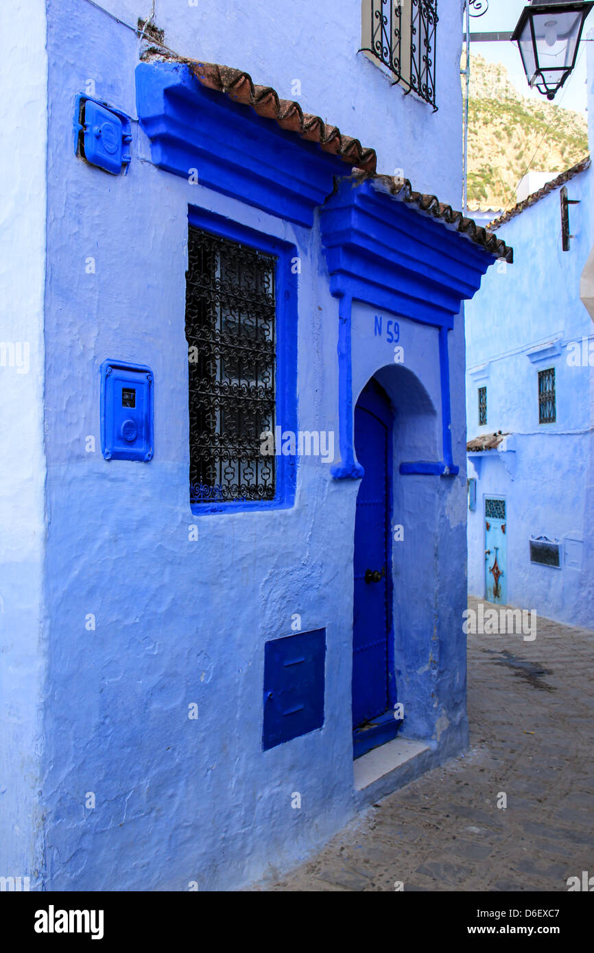 Blue buildings in Chefchaouen, Morocco Stock Photo - Alamy
