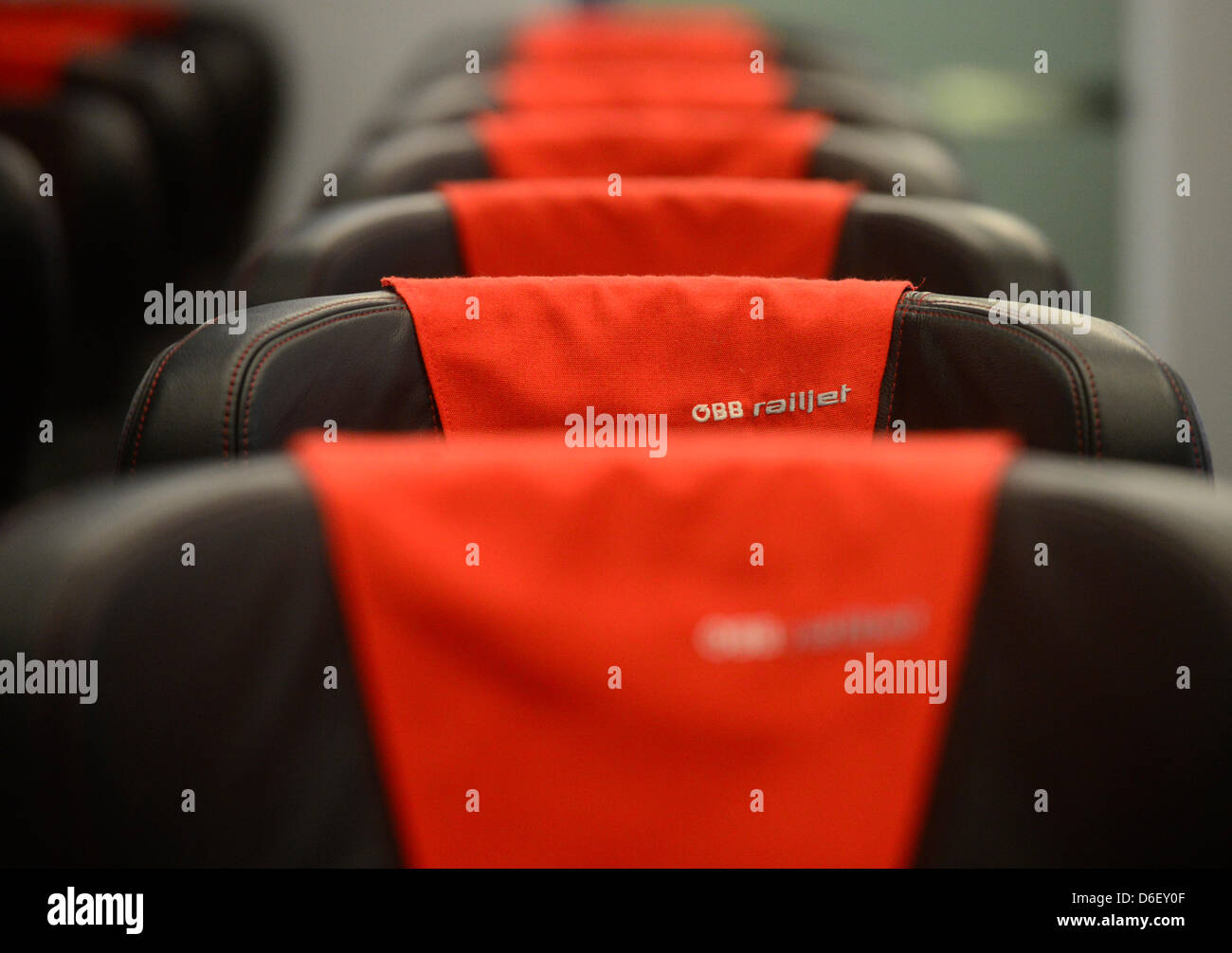 High-speed train of the Austrian Federal Railways (OBB) the OBB railjet ...