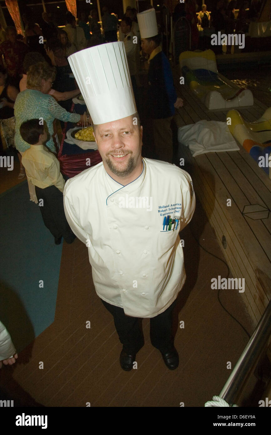 Executive chef watches over the buffets on a cruise ship Stock Photo ...