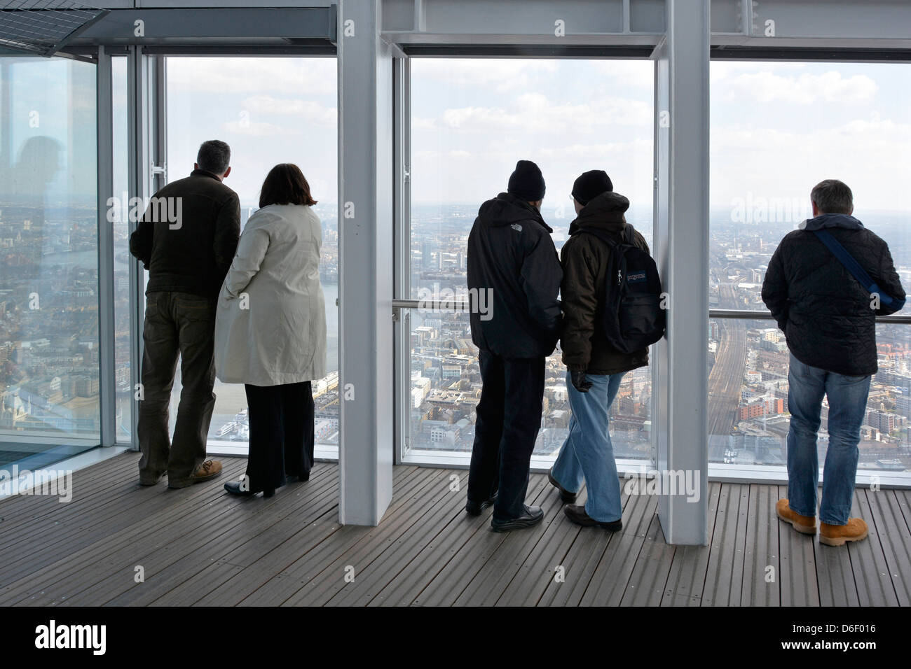 High up in the Shard landmark skyscraper interior public viewing ...