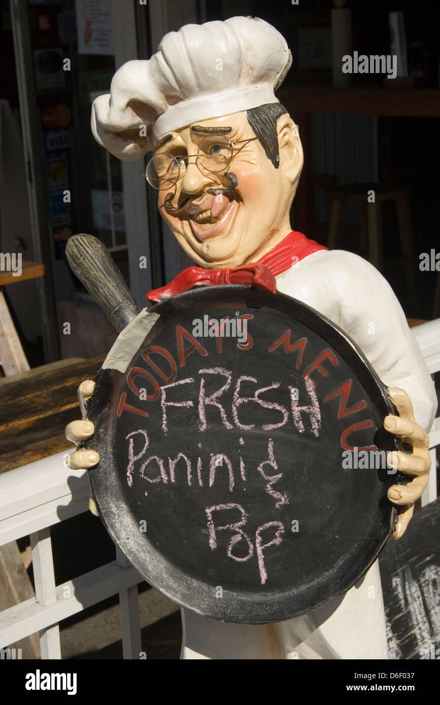 Wooden chef doll with fresh sign in the Commercial Drive Italian ...