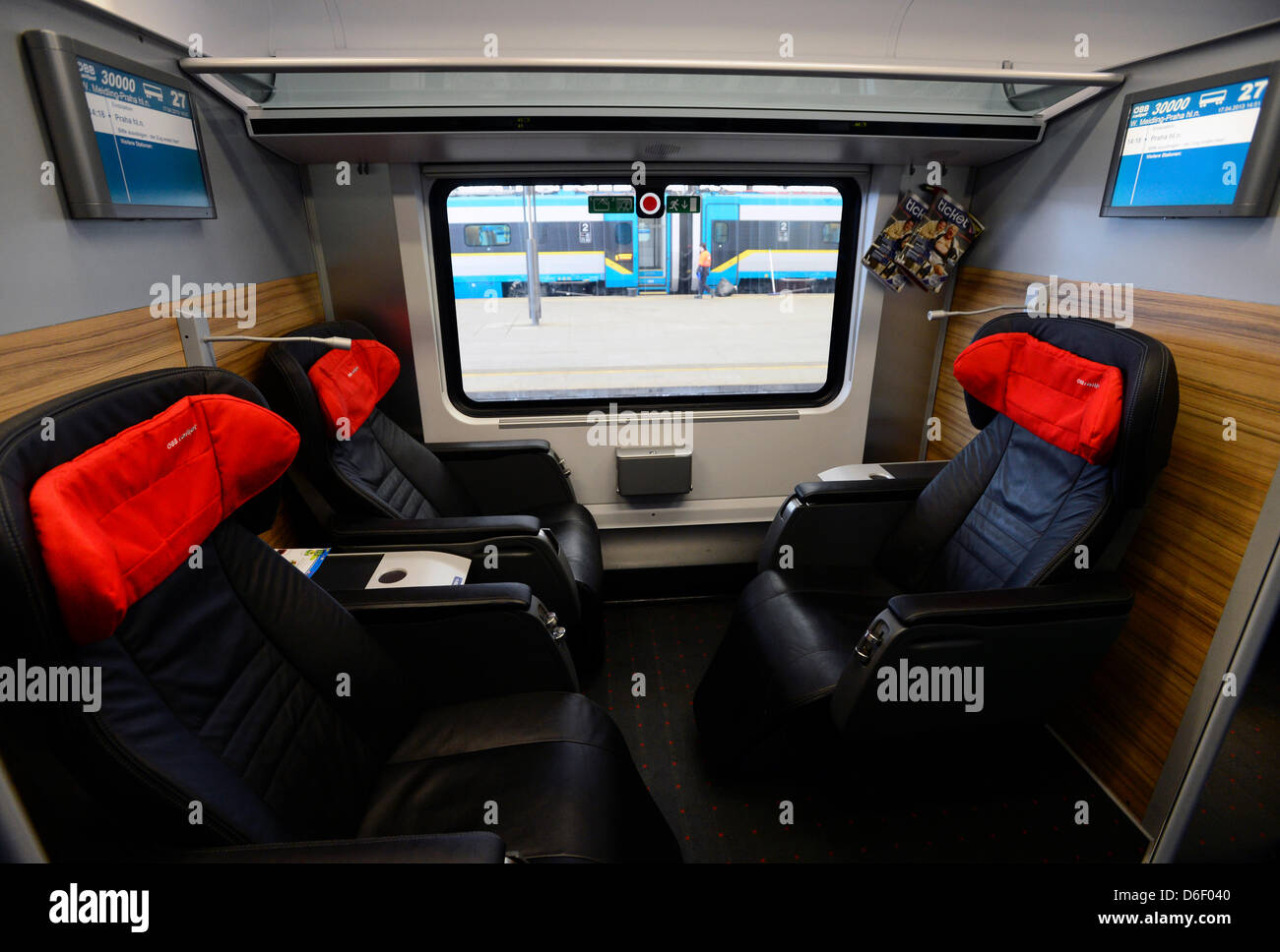 High-speed train of the Austrian Federal Railways (OBB) the OBB railjet ...