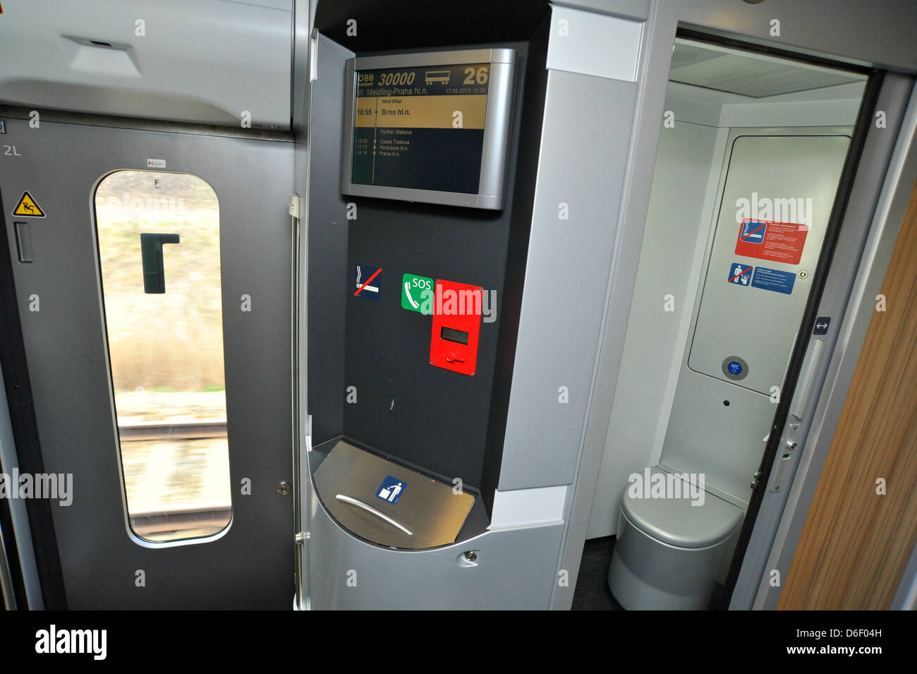 High-speed train of the Austrian Federal Railways (OBB) the OBB railjet ...