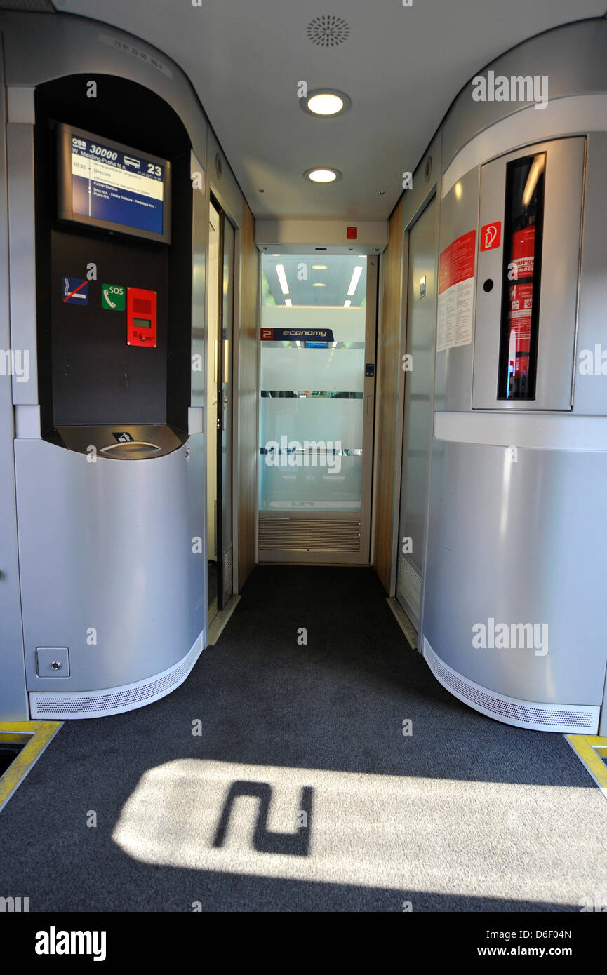 High-speed train of the Austrian Federal Railways (OBB) the OBB railjet ...