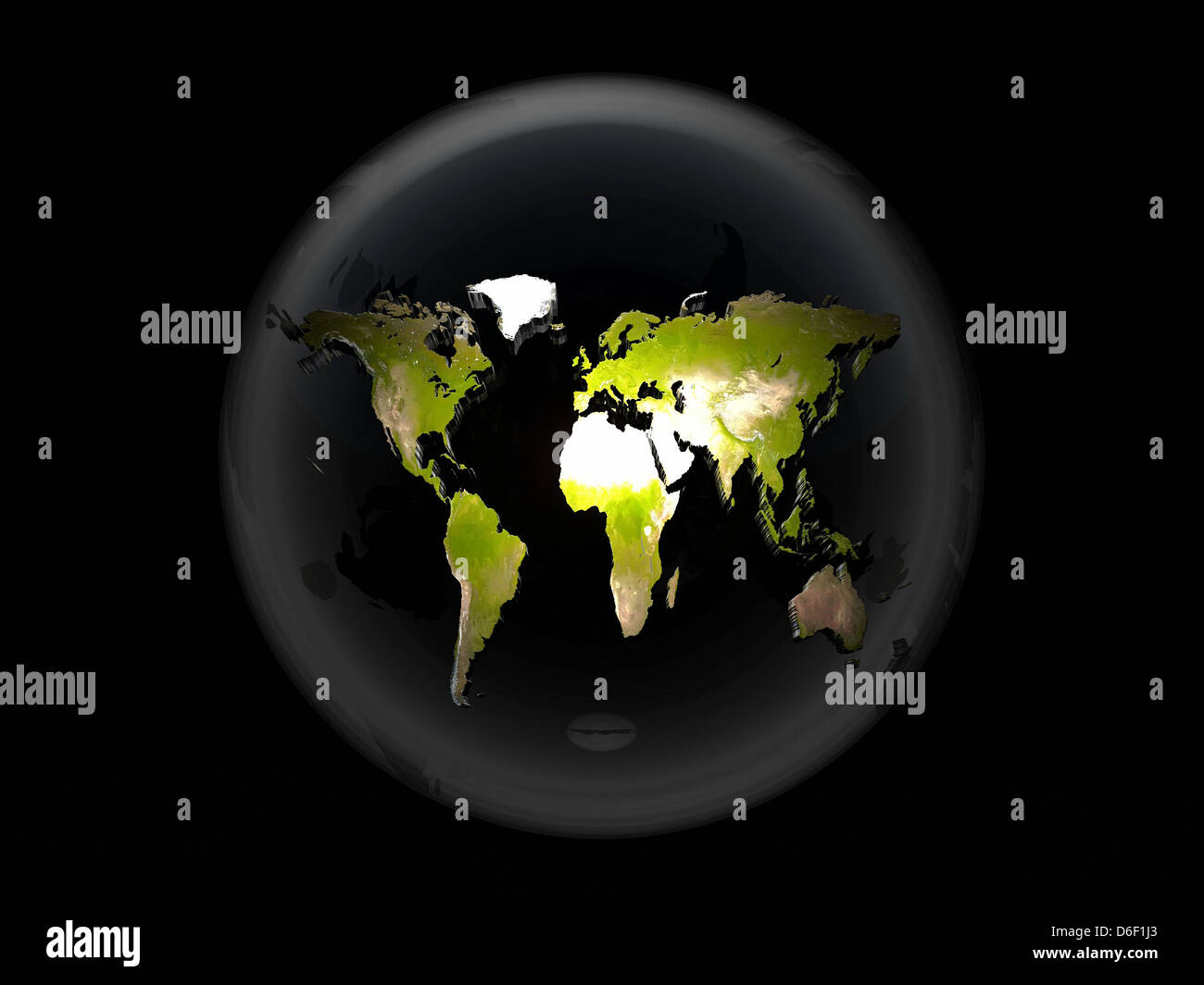 earth in a glass bubble Stock Photo - Alamy