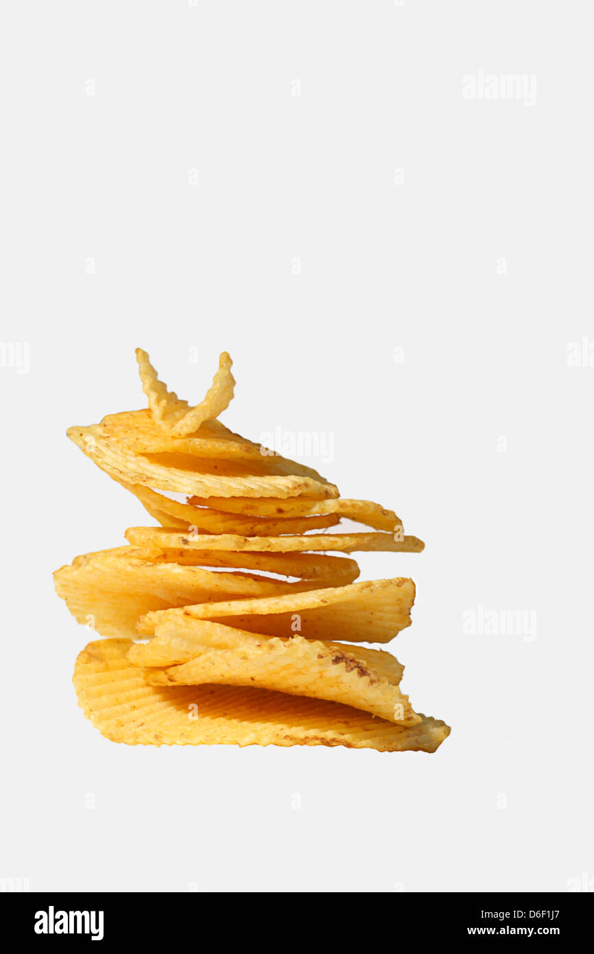 A stack of potato crisps Stock Photo - Alamy