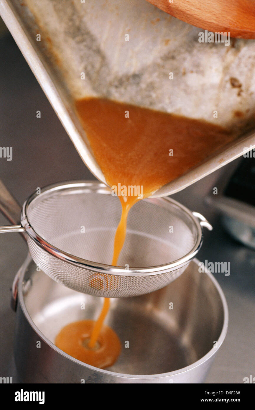 Straining Deglazed Pan Juices Stock Photo - Alamy