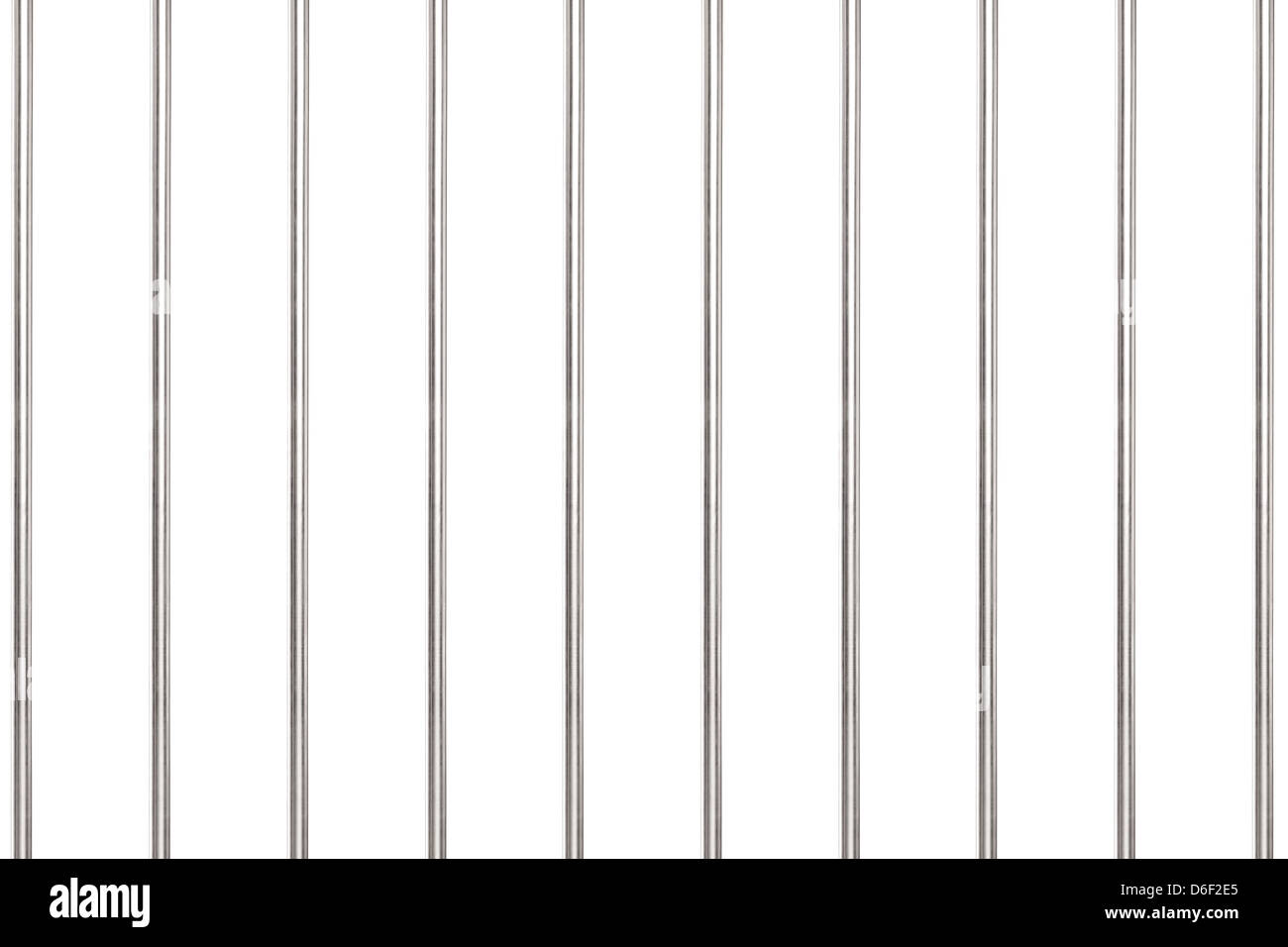 A studio shot of metal bars in prison isolated on white background ...