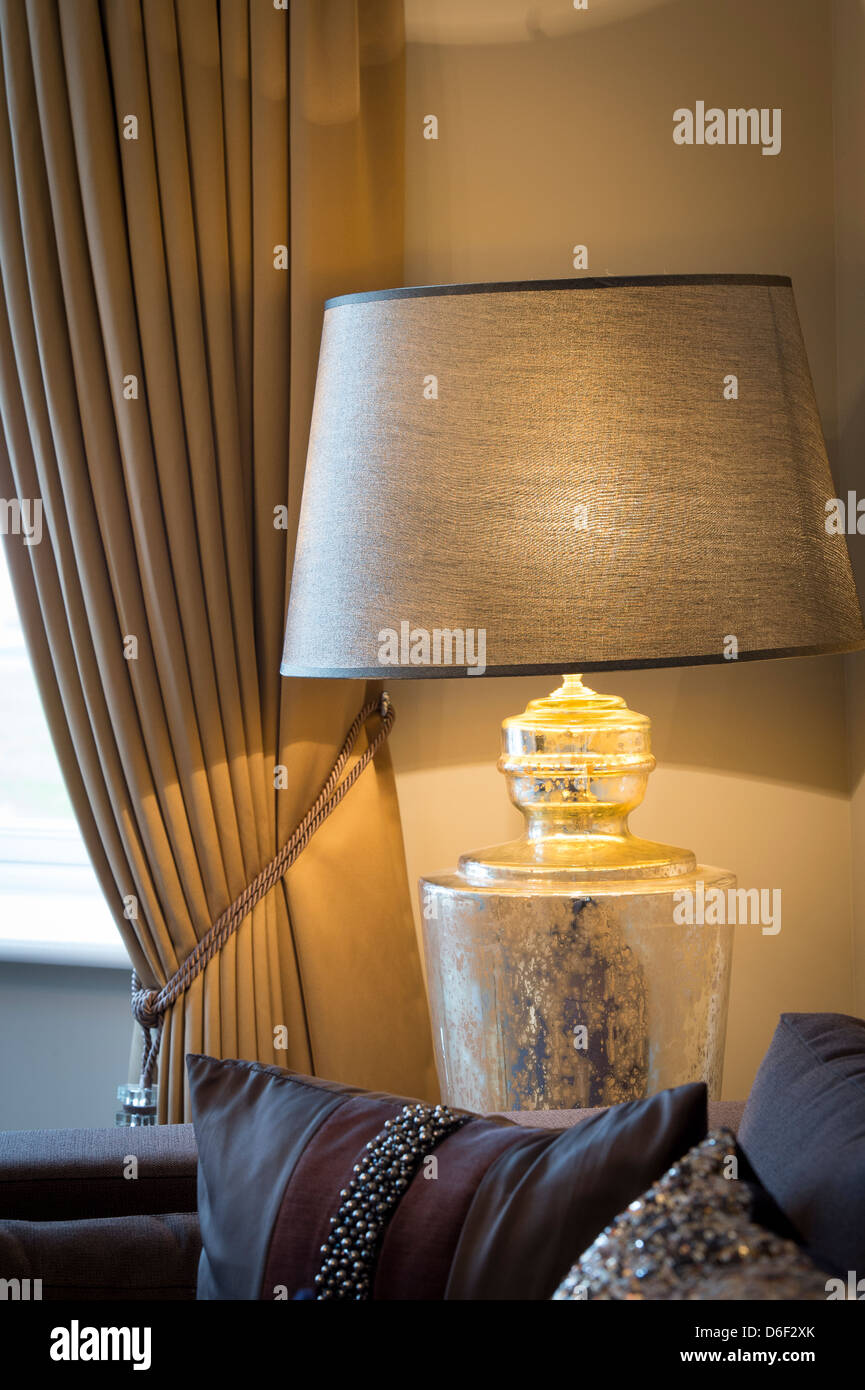 Standard lamp in the corner of a living room in a modern house Stock ...
