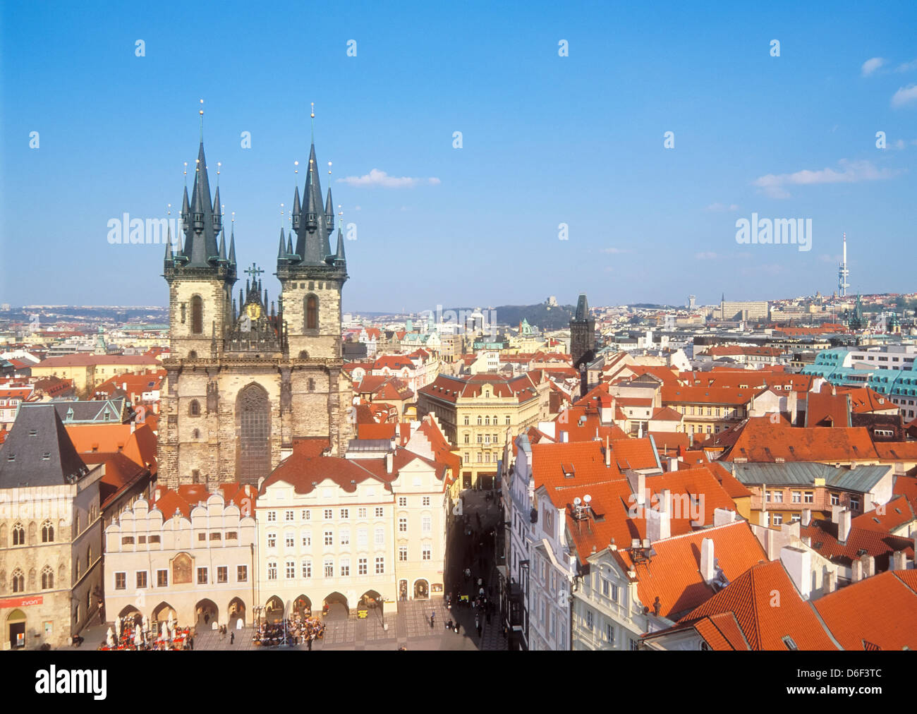 Prague Tyn church Front view of The Church of Our Lady Before Tyn in ...