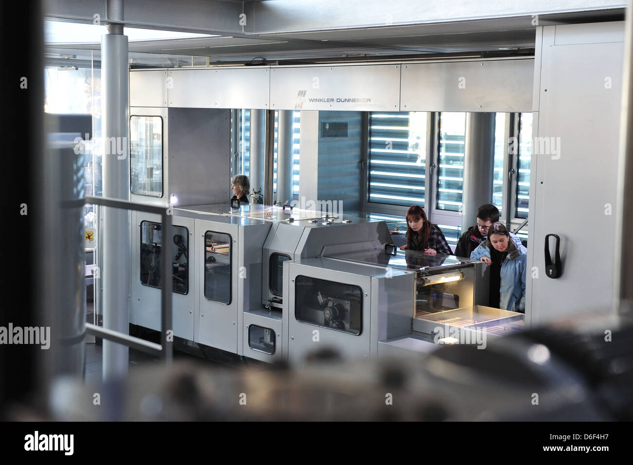 Koeln, Germany, manufacturing machine for chocolate tablets Stock Photo ...
