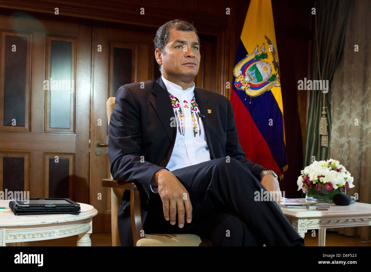 Berlin, Germany, 17 April 2013. Ecuadorian President Rafael Correa ...