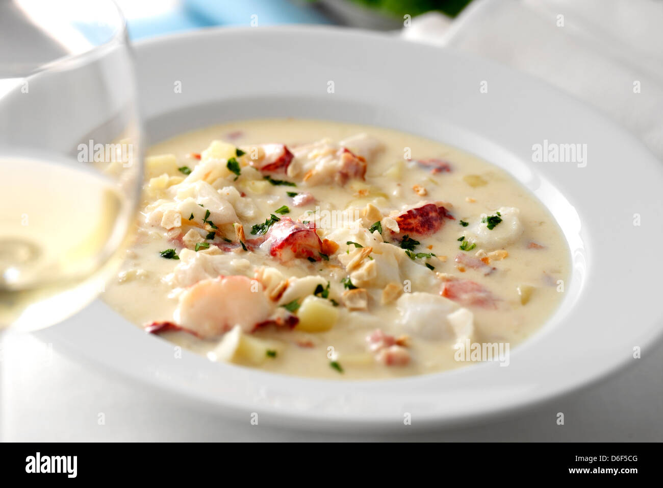 Cod and Lobster Chowder Stock Photo - Alamy