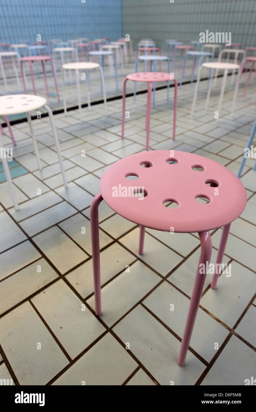Flensburg, Germany, seating in a pool for a theater performance Stock ...