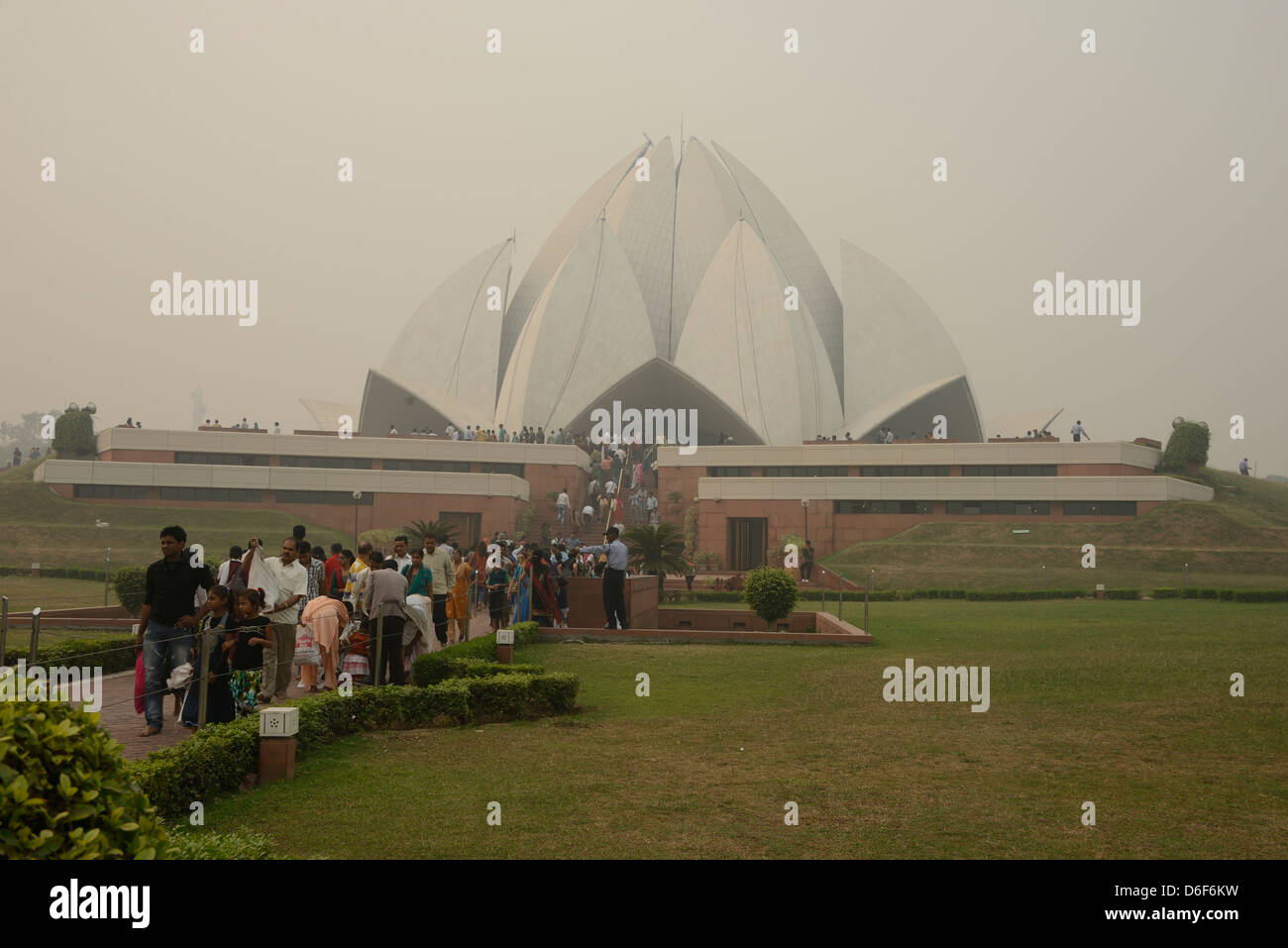 Heavy smog hangs over the Lotus-doomed Baha'i House of Worship in Lotus ...