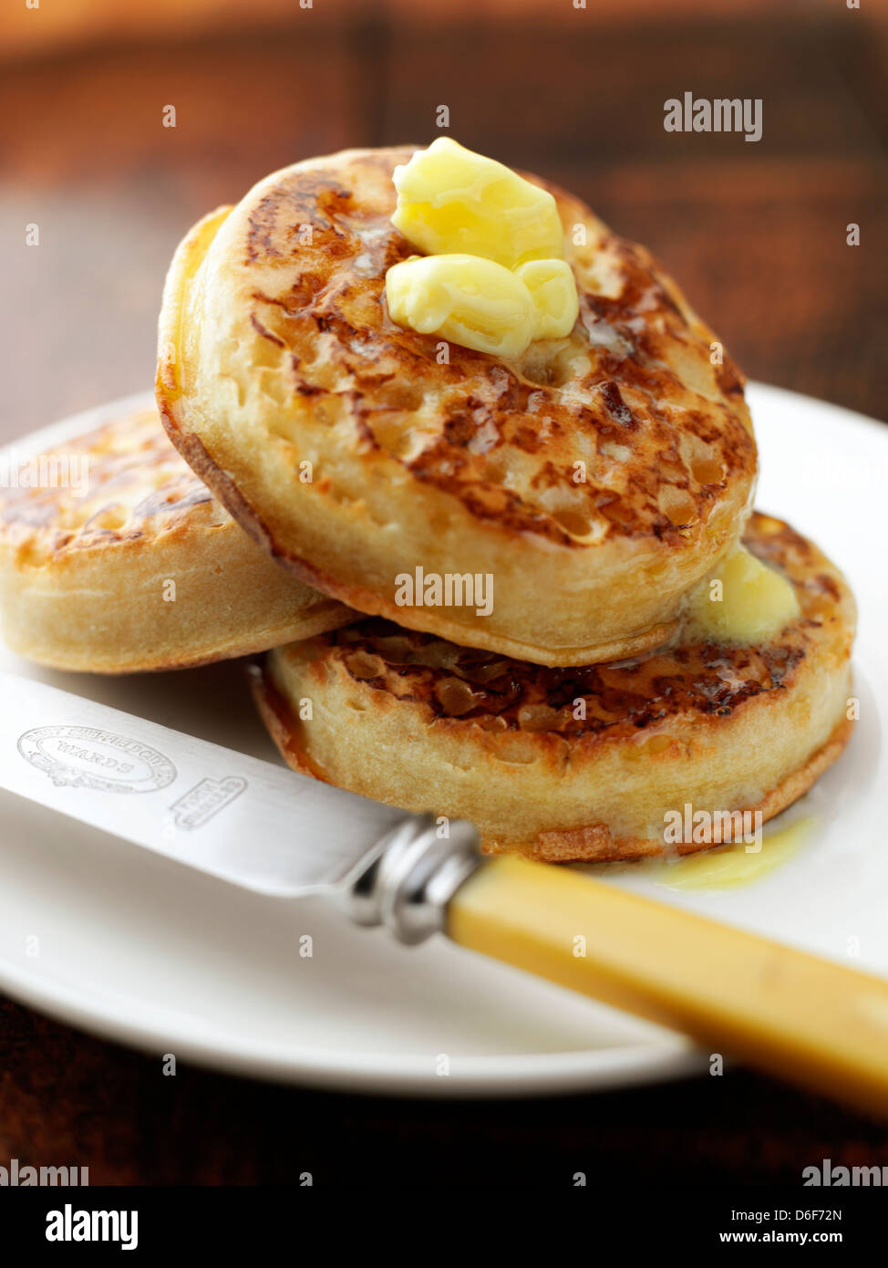 Golden crumpets hi-res stock photography and images - Alamy