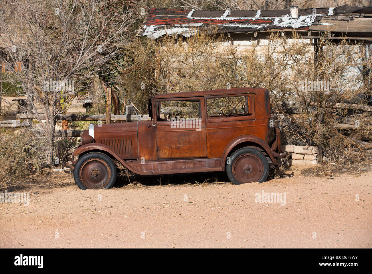 An old rusty classic car at route 66 in Hackberry, Arizona,USA Stock ...