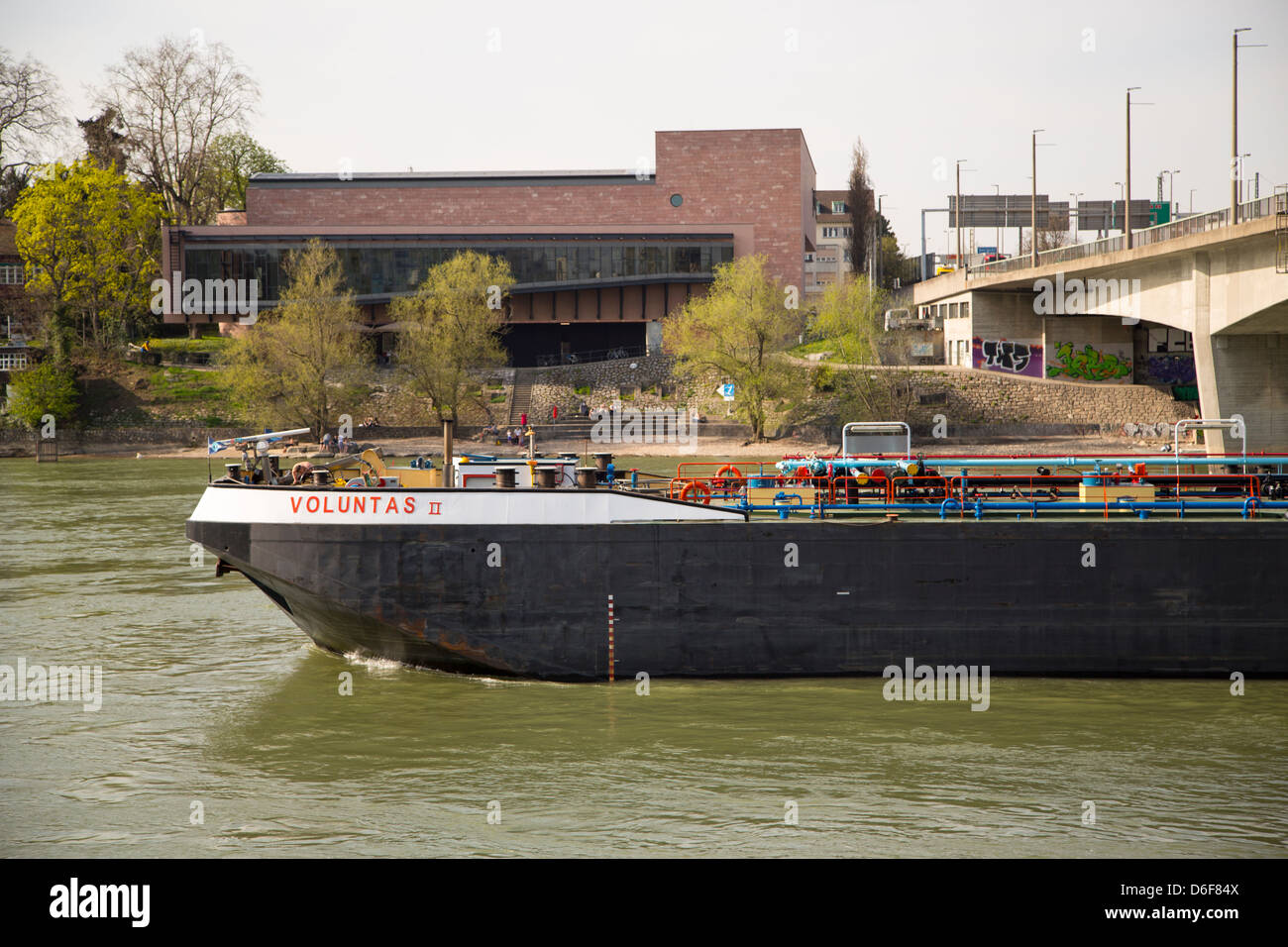 A Ship in front of the Tinguely Museum on the Rhine in Basel ...