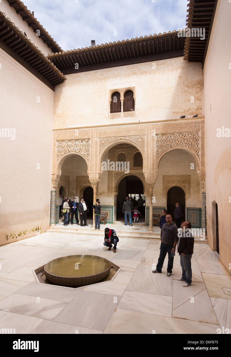 Courtyard in the Comares Palace which includes the Façade of Comares ...