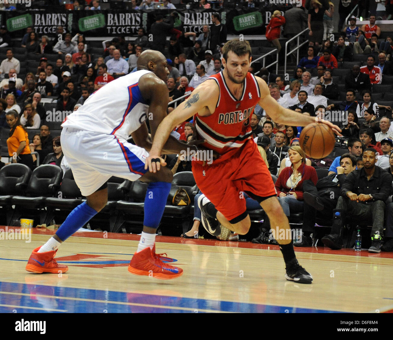 Los Angeles, California. 16th April, 2013. Joel Freeland #19 of the ...