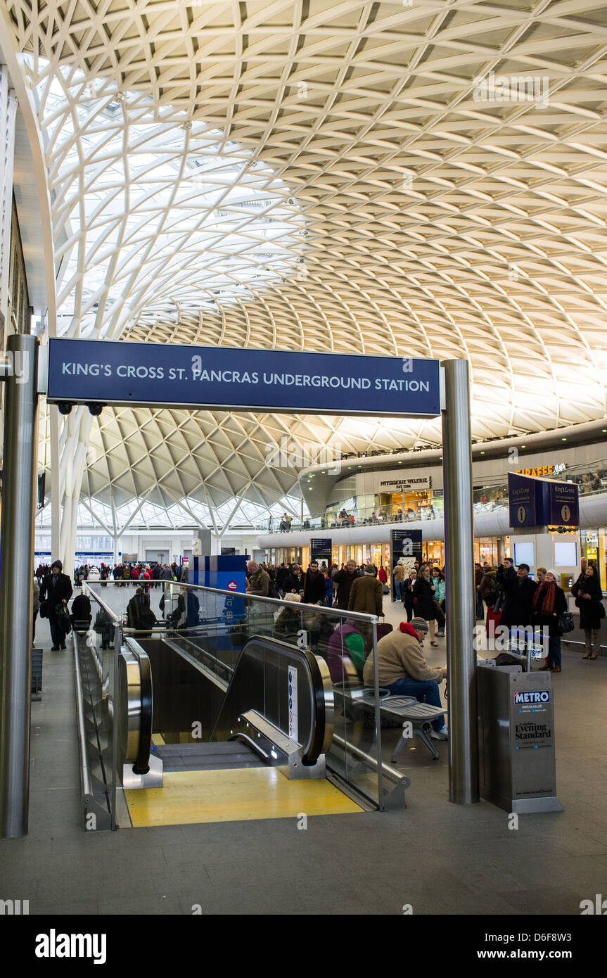 General View inside Kings Cross Mainline Rail Station, London, UK Stock ...