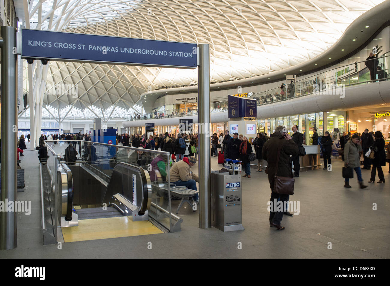 General View inside Kings Cross Mainline Rail Station, London, UK Stock ...