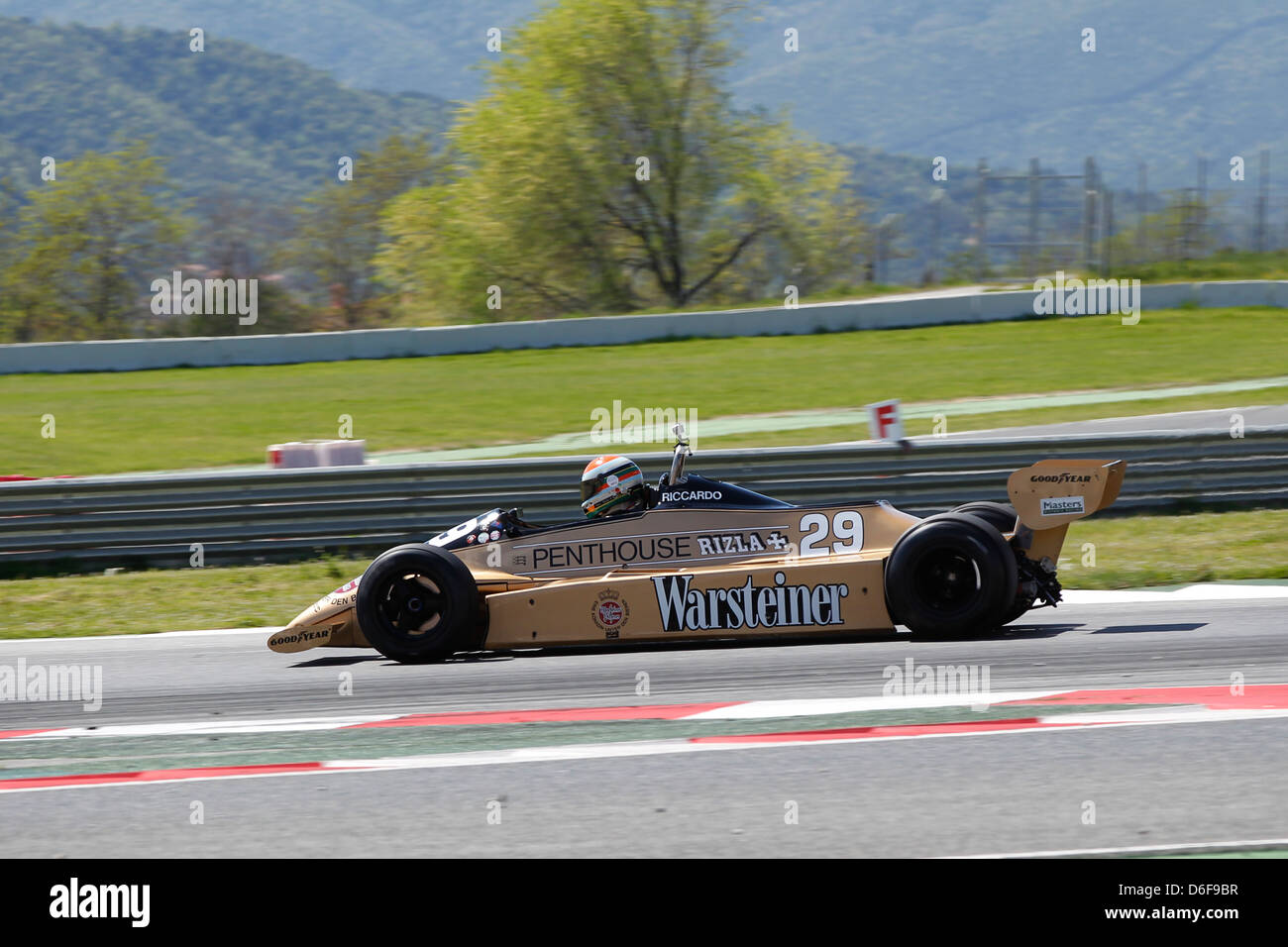 FIA Masters Historic Formula One race at Montmelo 12th April 2013 - Mark Devis in 1980 Arrows A3 ...