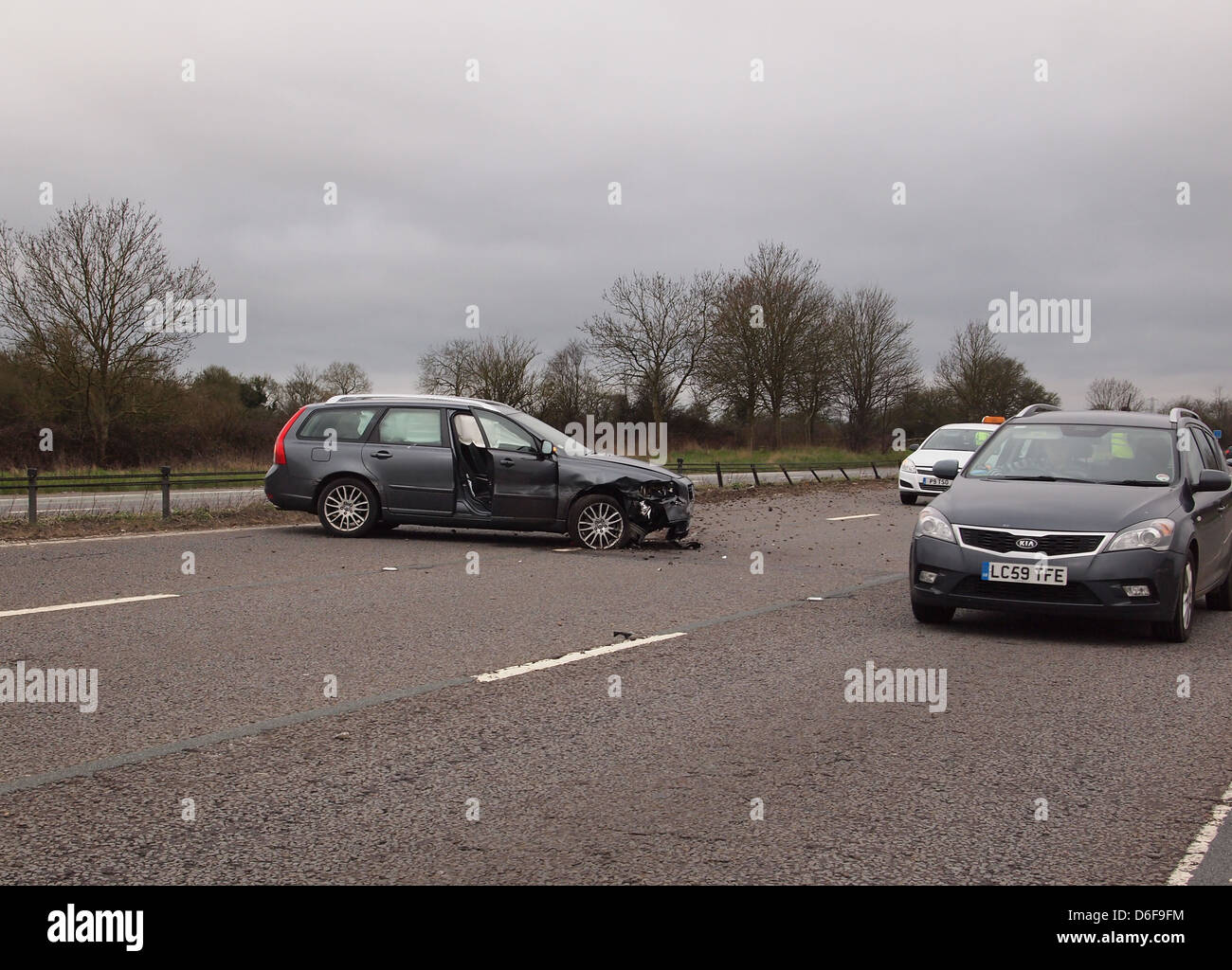 Car crash accident on the East bound carriageway of the M4 Motorway in ...