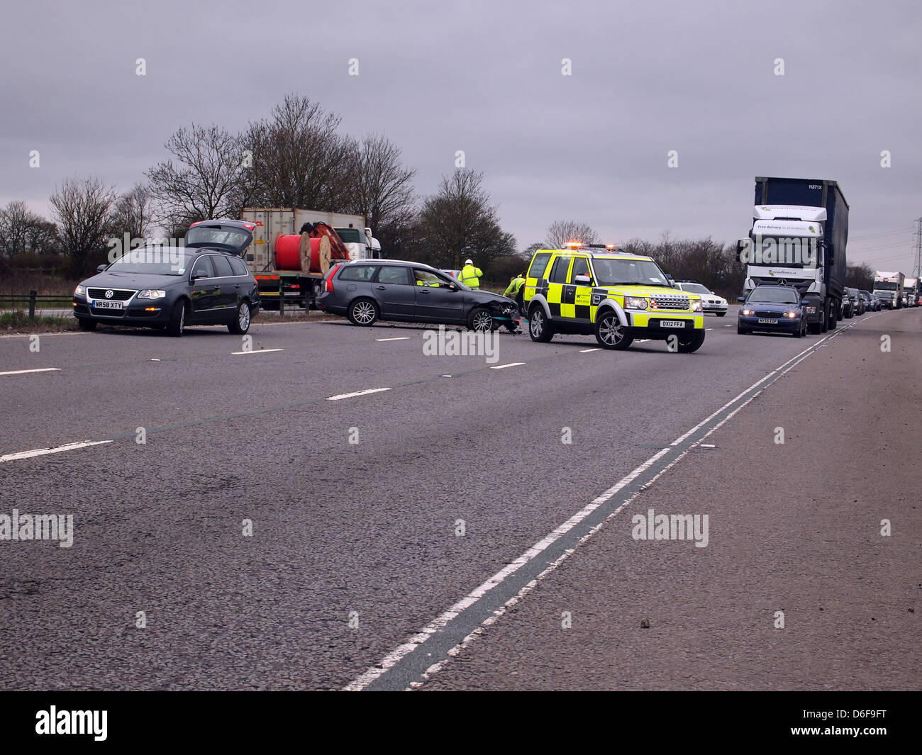 Car crash accident on the East bound carriageway of the M4 Motorway in ...