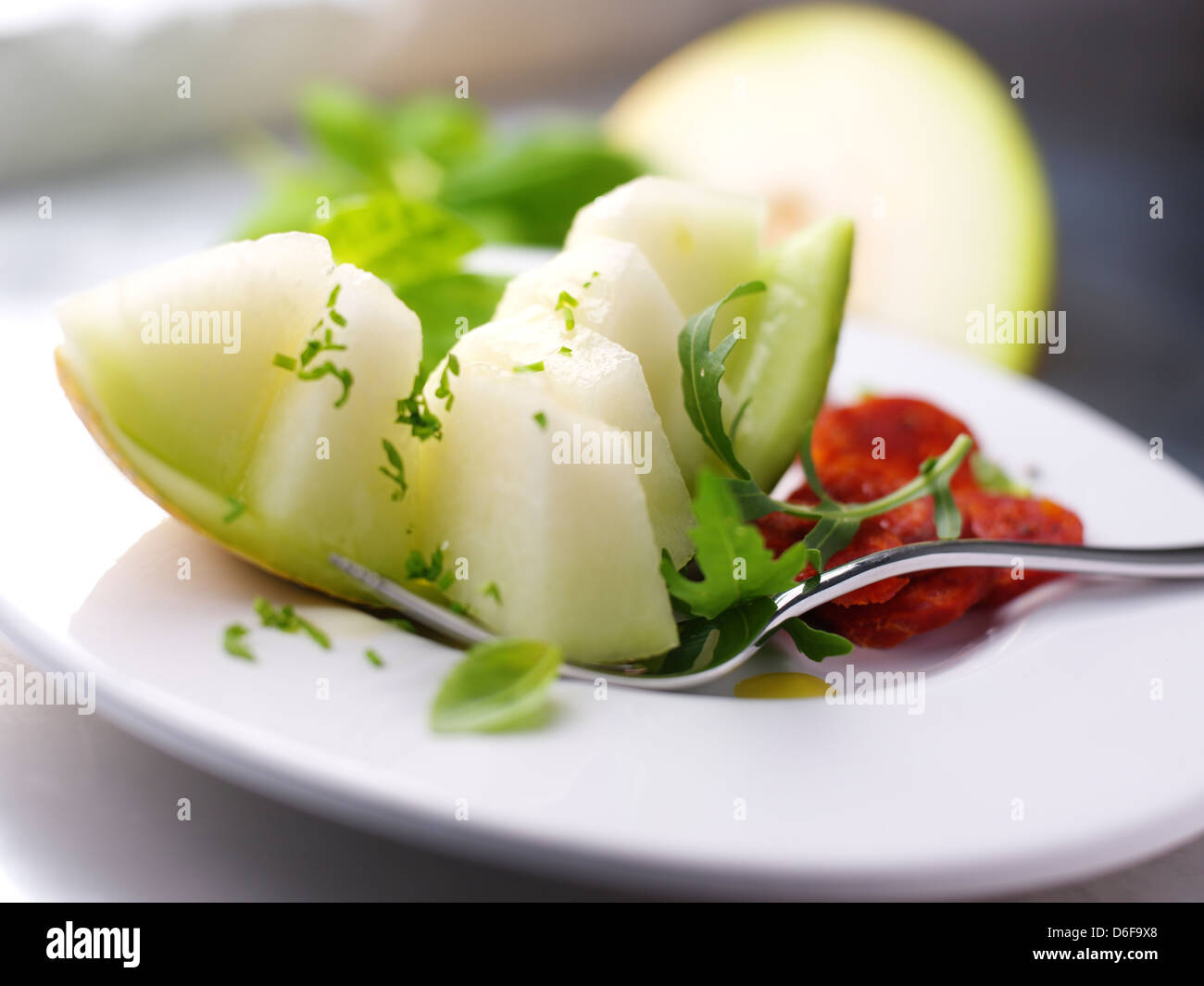 Melon and Chorizo Stock Photo - Alamy