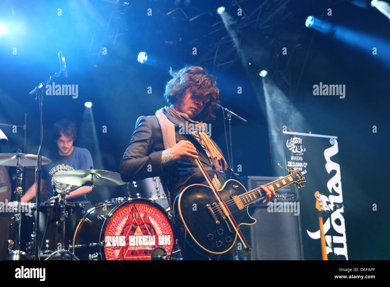 Kurtis Smith (R) and Jason Barwick of the British band 'The Brew ...