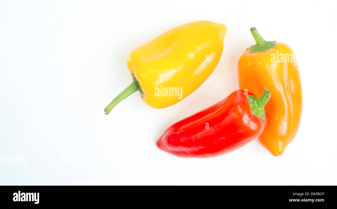 Mini Sweet Multi Color Peppers Sit on White Background Stock Photo - Alamy