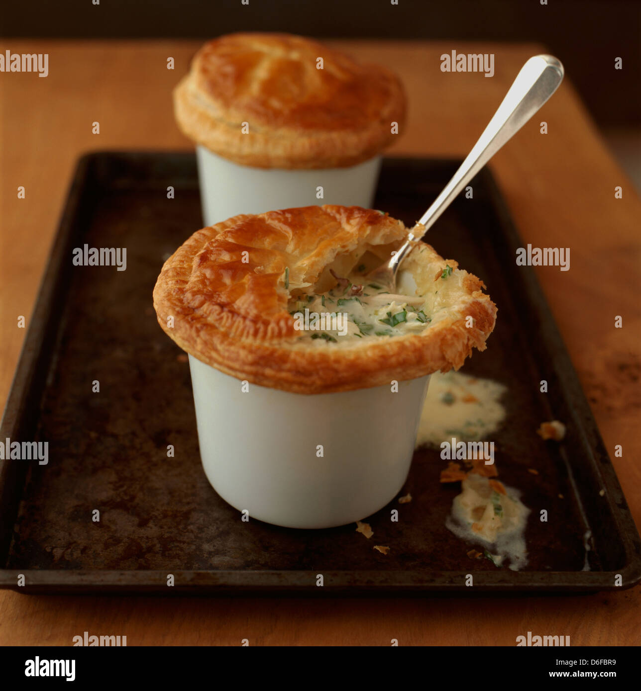 Small Chicken Pies Stock Photo - Alamy
