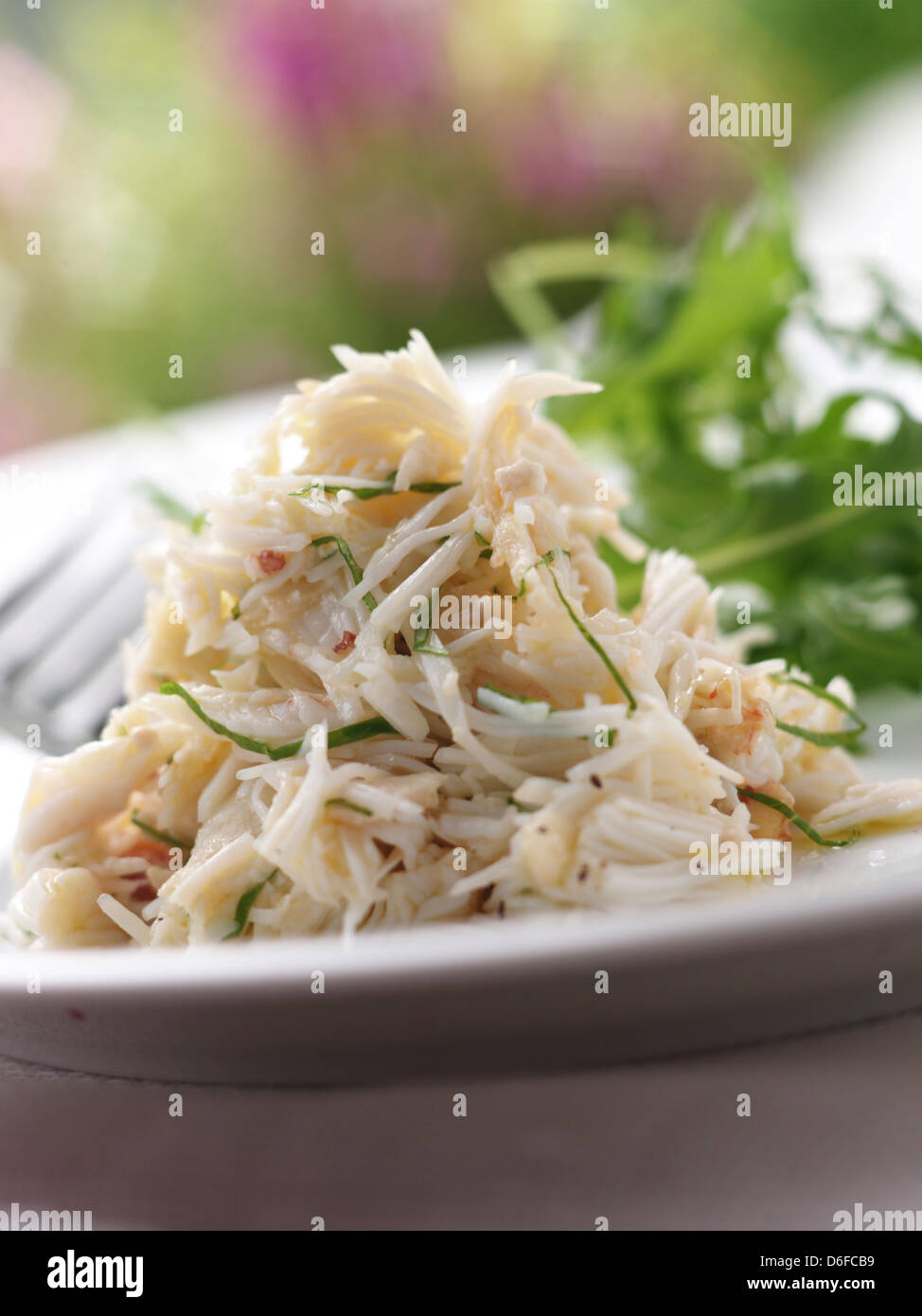 Crab with Olive Oil and Rocket Stock Photo - Alamy