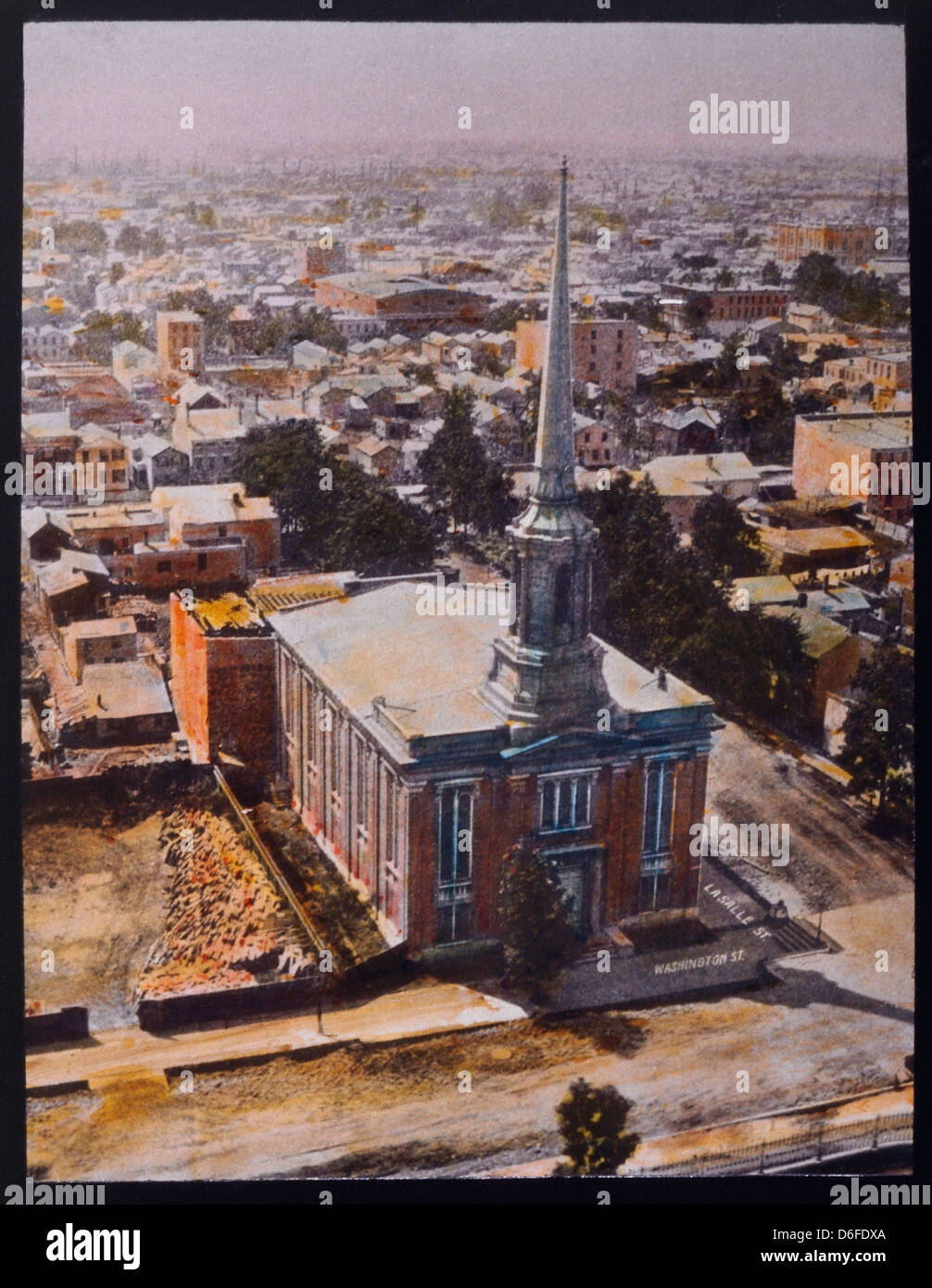 Courthouse and Spire, High Angle View, Chicago, Illinois, USA, Hand ...