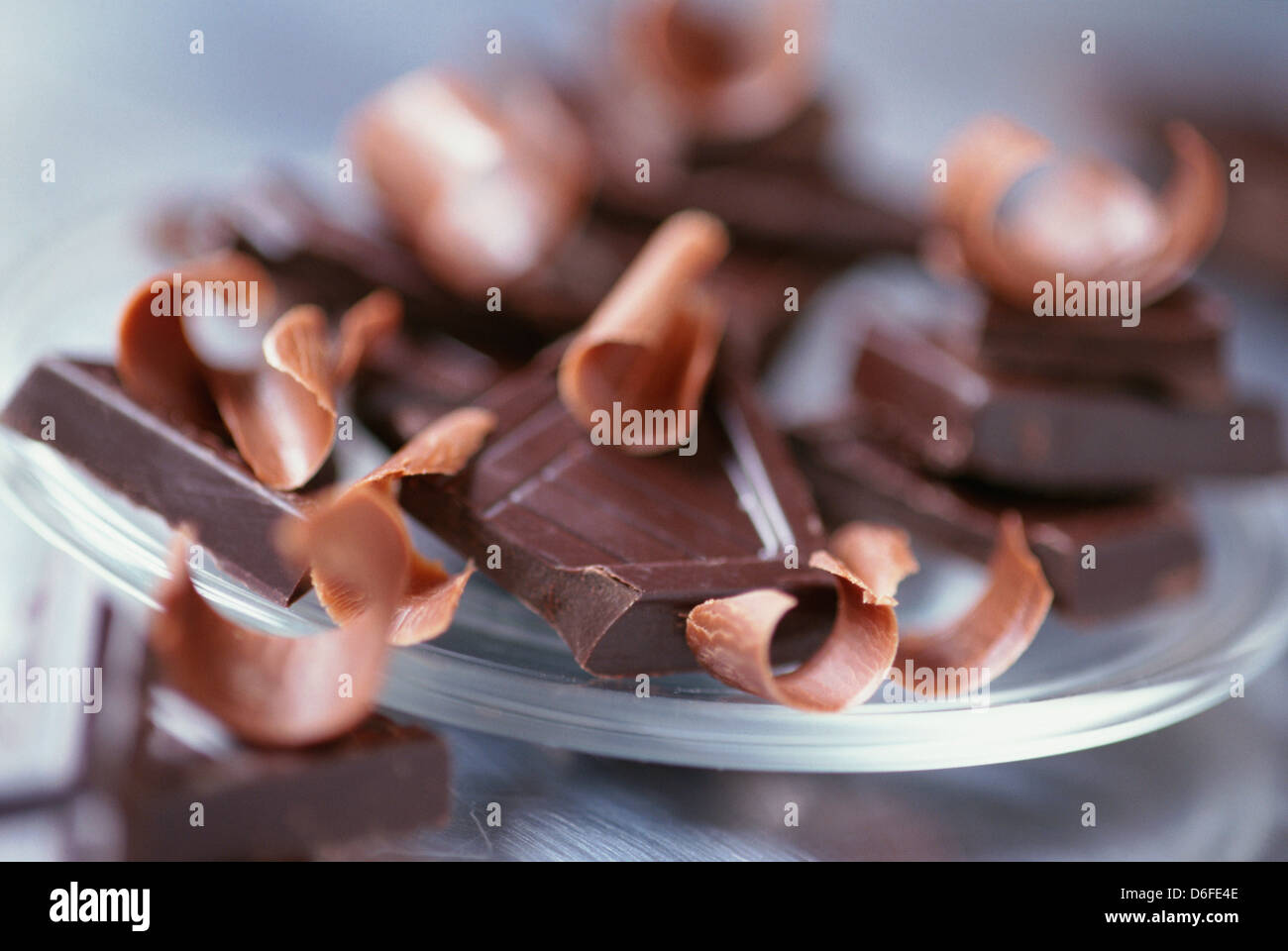 Chocolate Chunks and Curls Stock Photo - Alamy