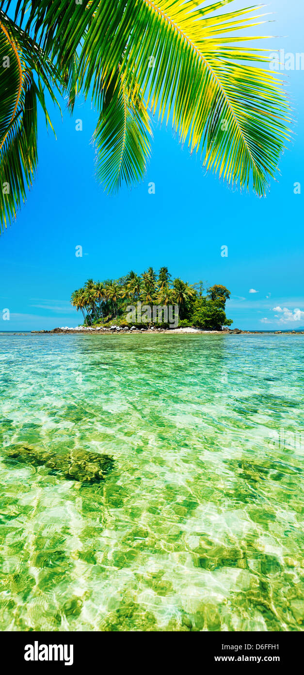 Tropical island. Panoramic vertical composition Stock Photo - Alamy