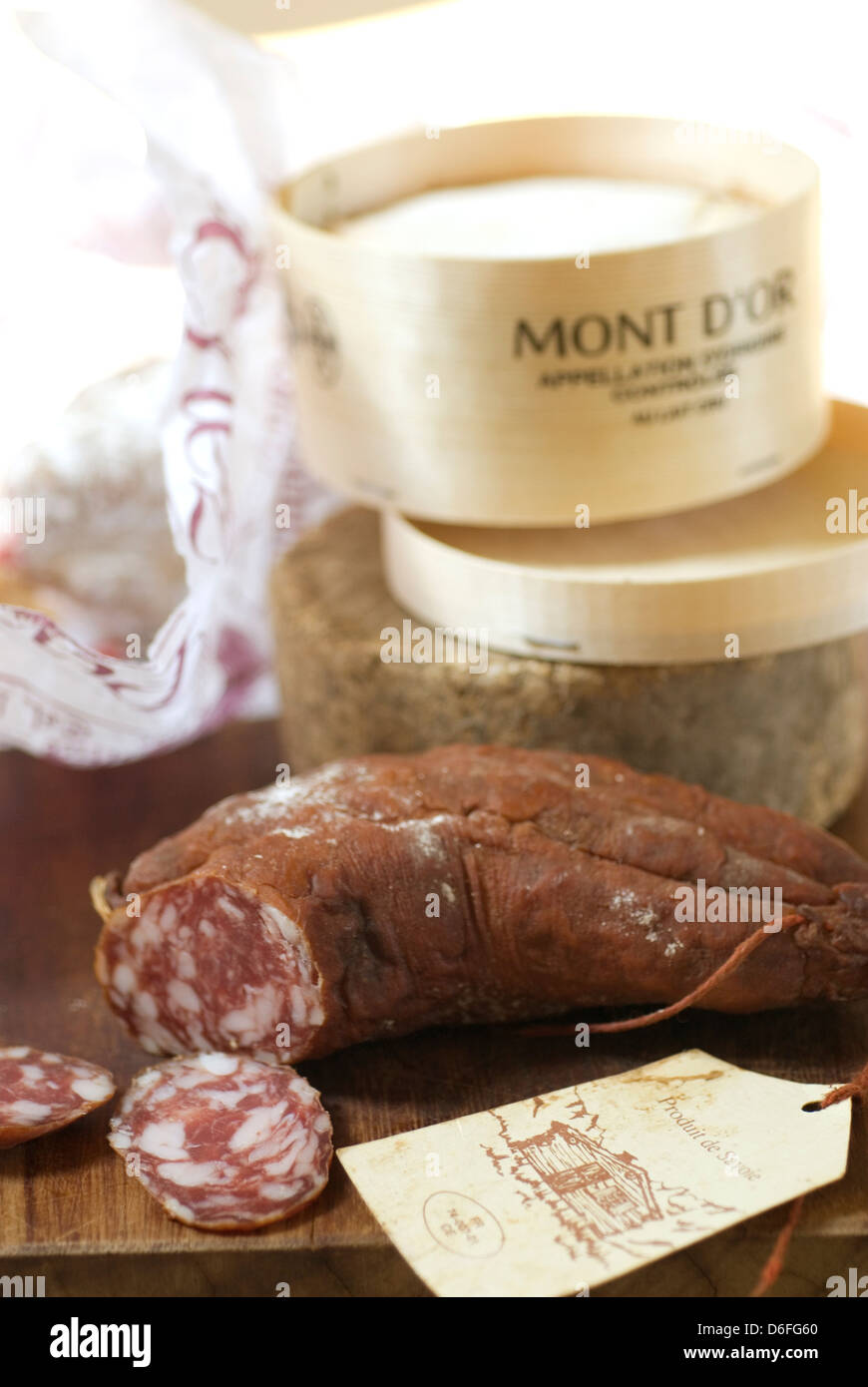 Saucisson and Cheese Stock Photo - Alamy