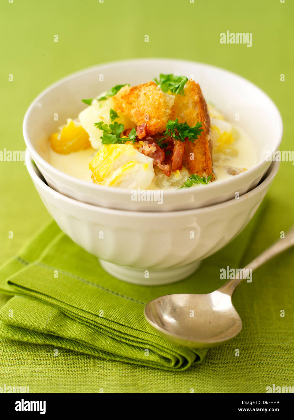 Smoked haddock chowder Stock Photo - Alamy
