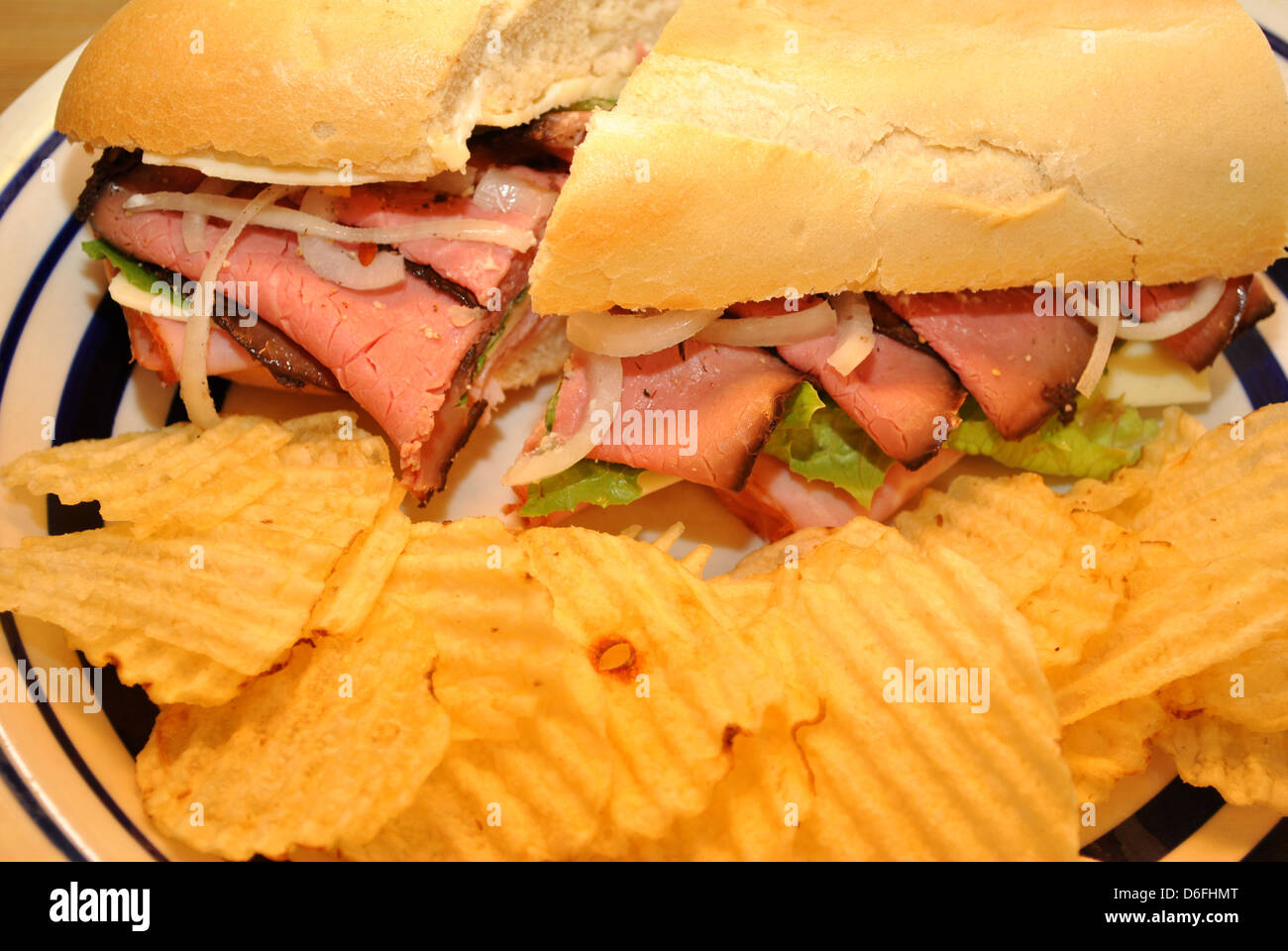 Hearty Meat Sandwich Stock Photo - Alamy
