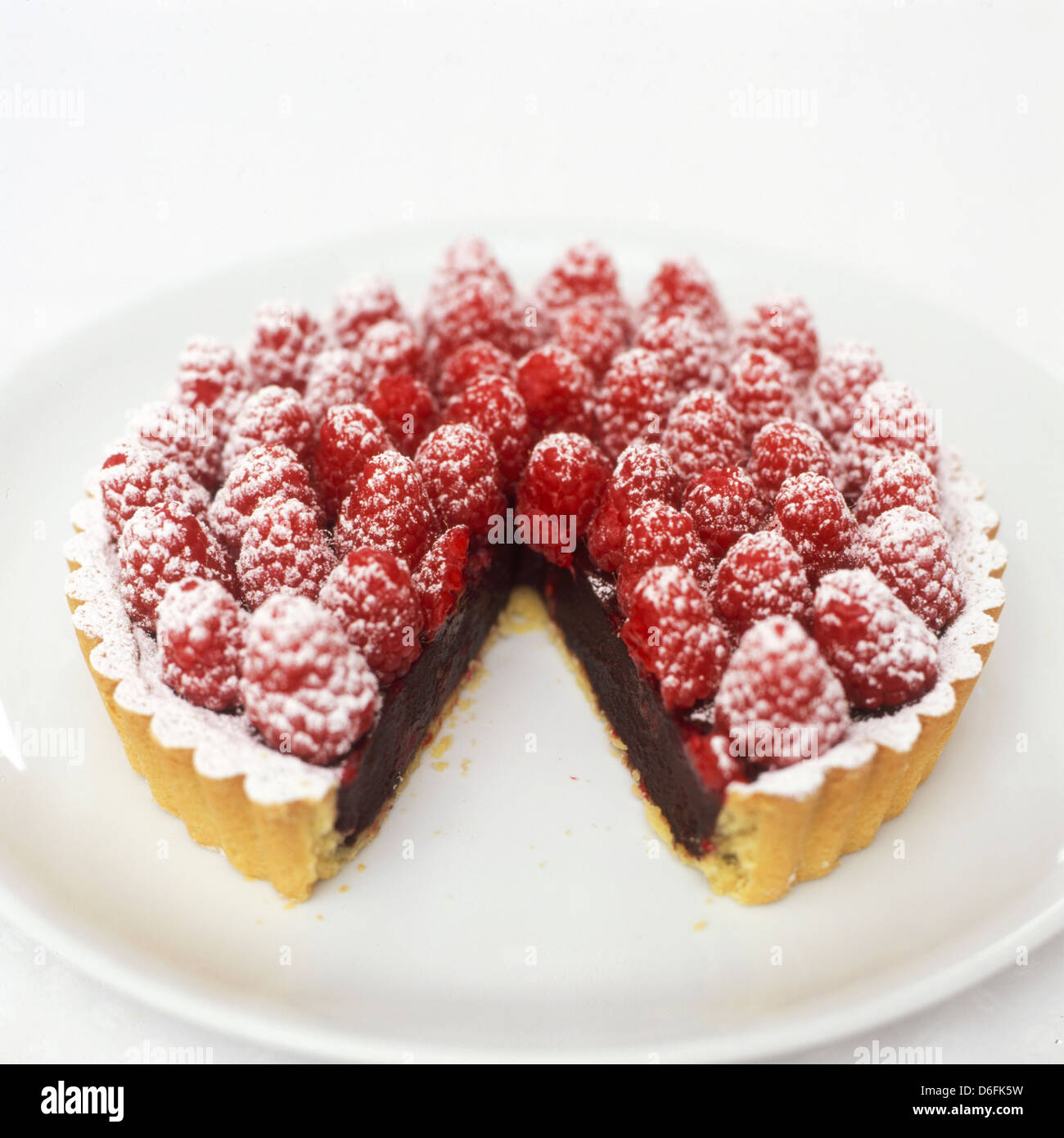Chocolate Tart with Raspberries Stock Photo - Alamy