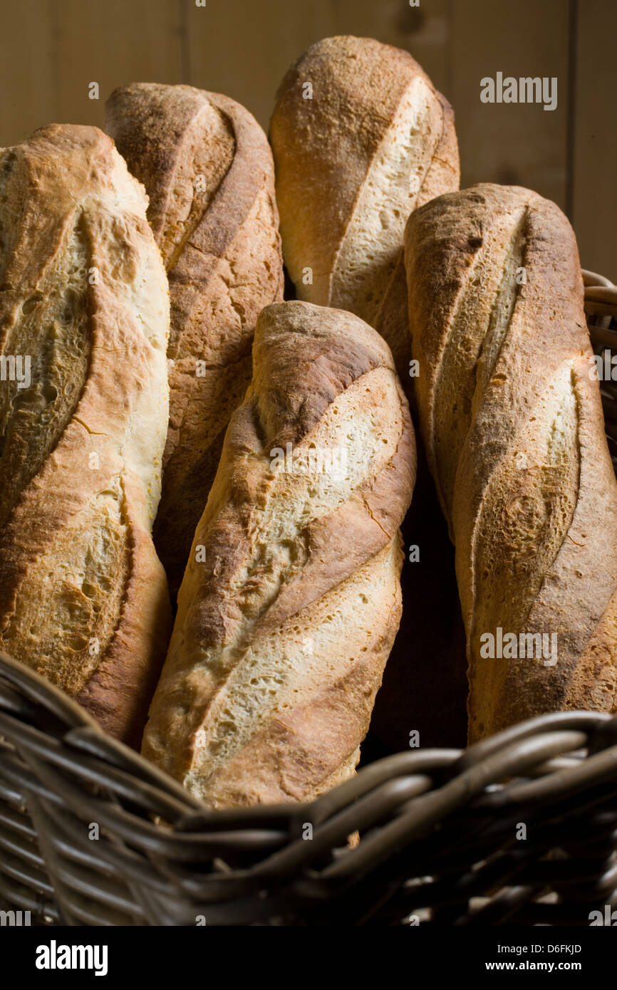 Freshly baked bread for sale in a commercial bakery Stock Photo - Alamy