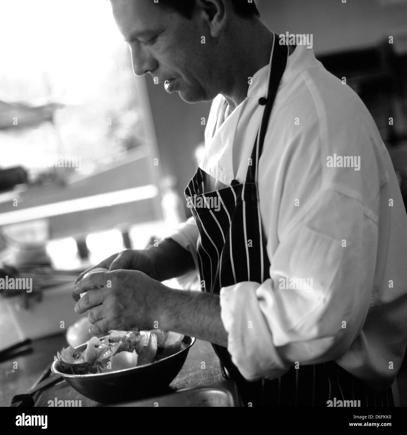 Chef in Kitchen Stock Photo - Alamy