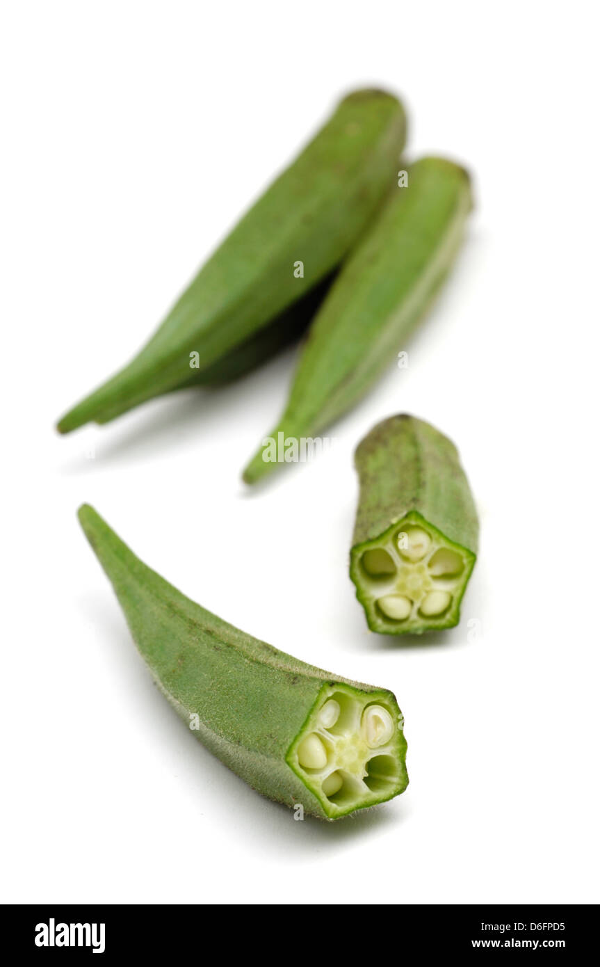 Lady fingers okra vegetable Cut Out Stock Images & Pictures - Alamy