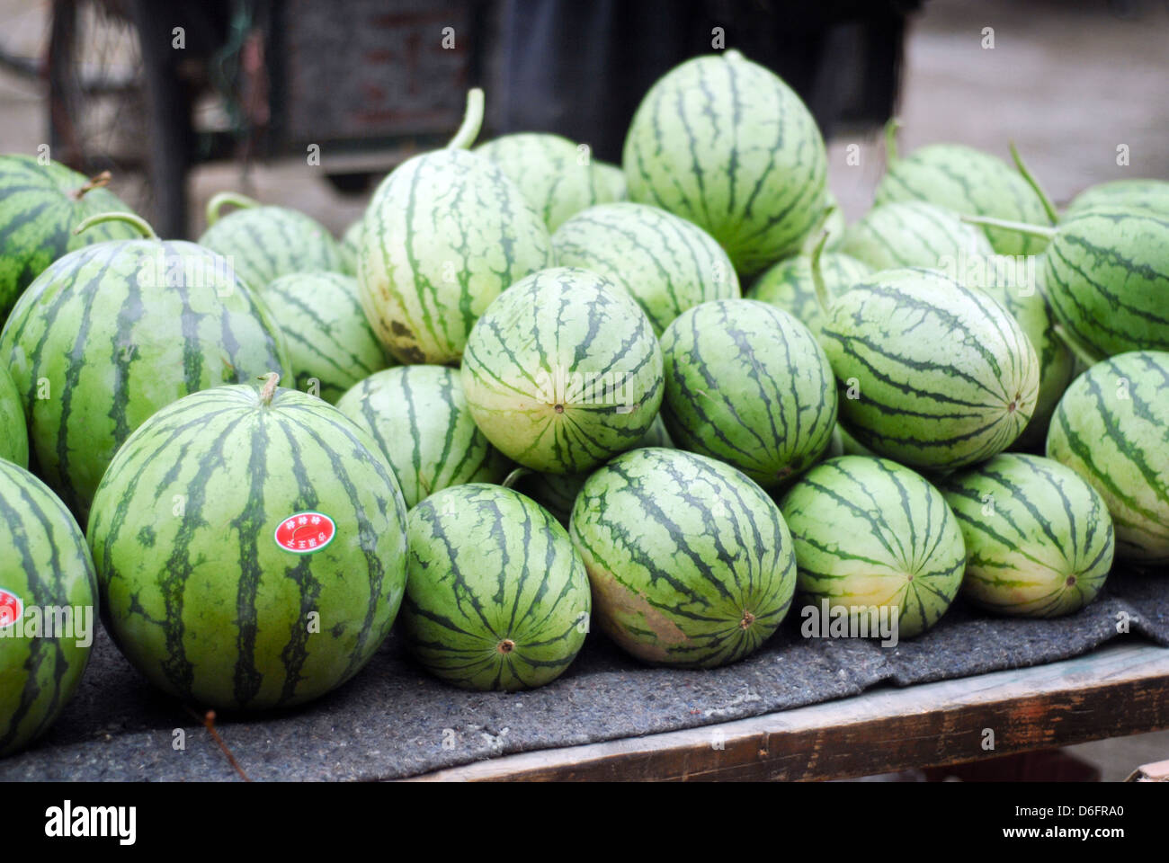 Chinese Market watermelons Stock Photo - Alamy