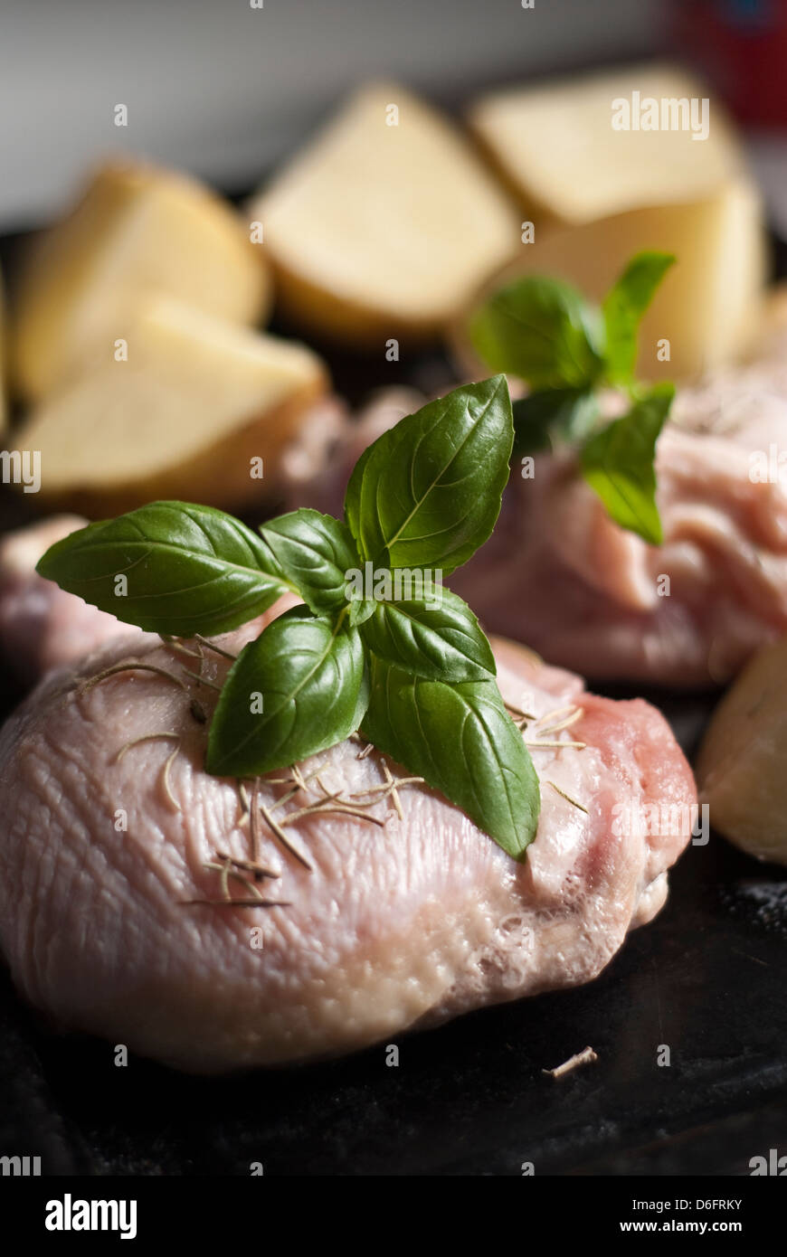 Roast chicken raw Stock Photo - Alamy