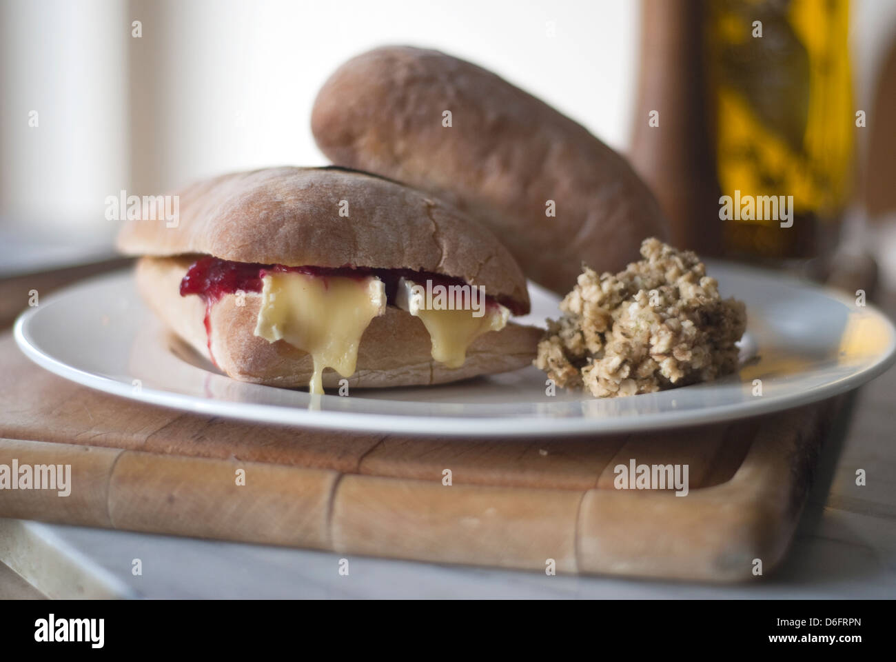 Brie Cranberry Stuffing Ciabatta Stock Photo - Alamy